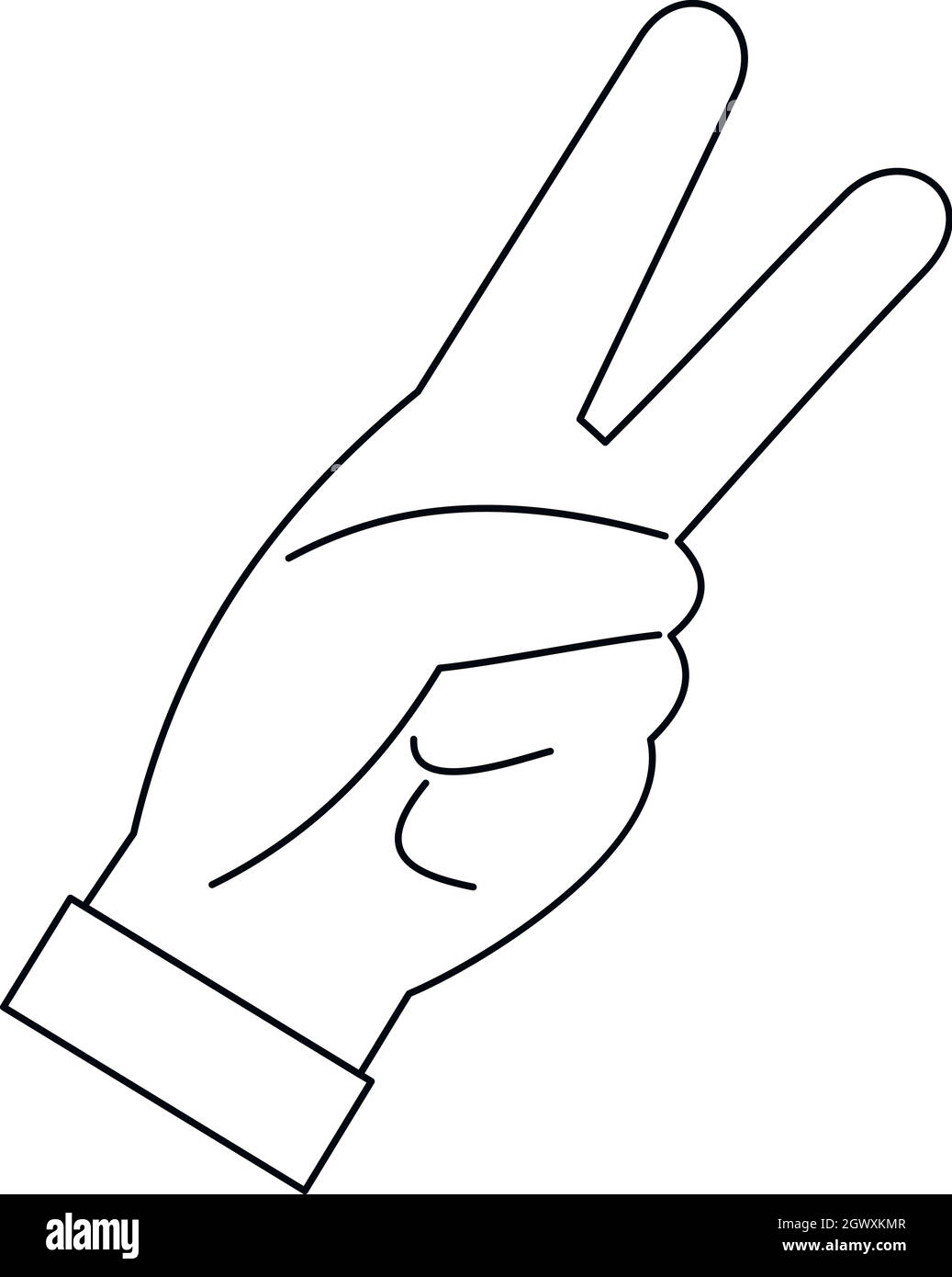 Hand with two fingers icon, outline style Stock Vector Image & Art - Alamy