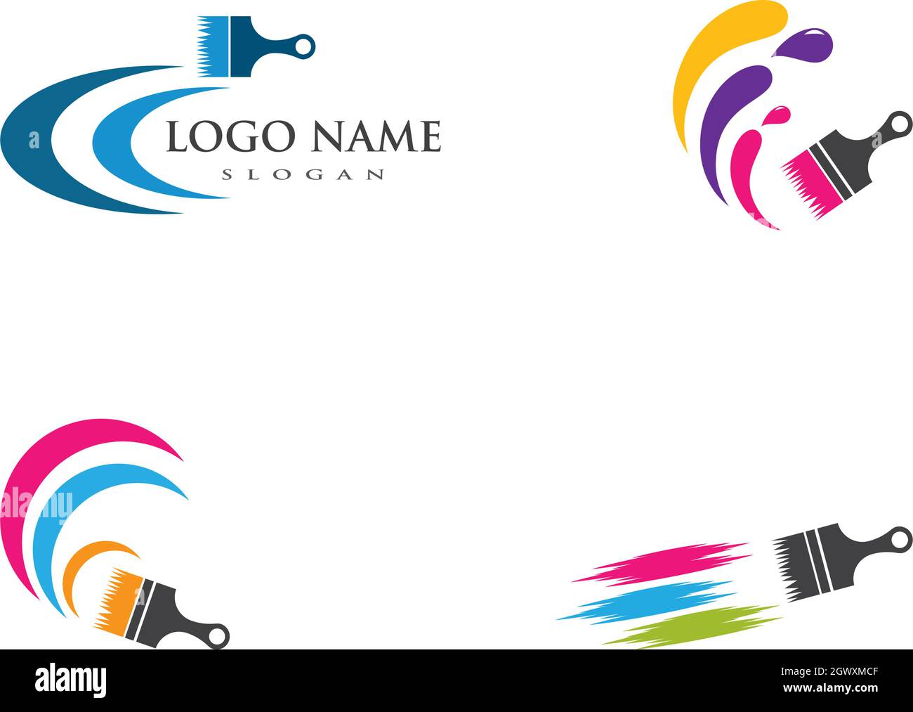 paint logo business vector icon template Stock Vector Image & Art - Alamy