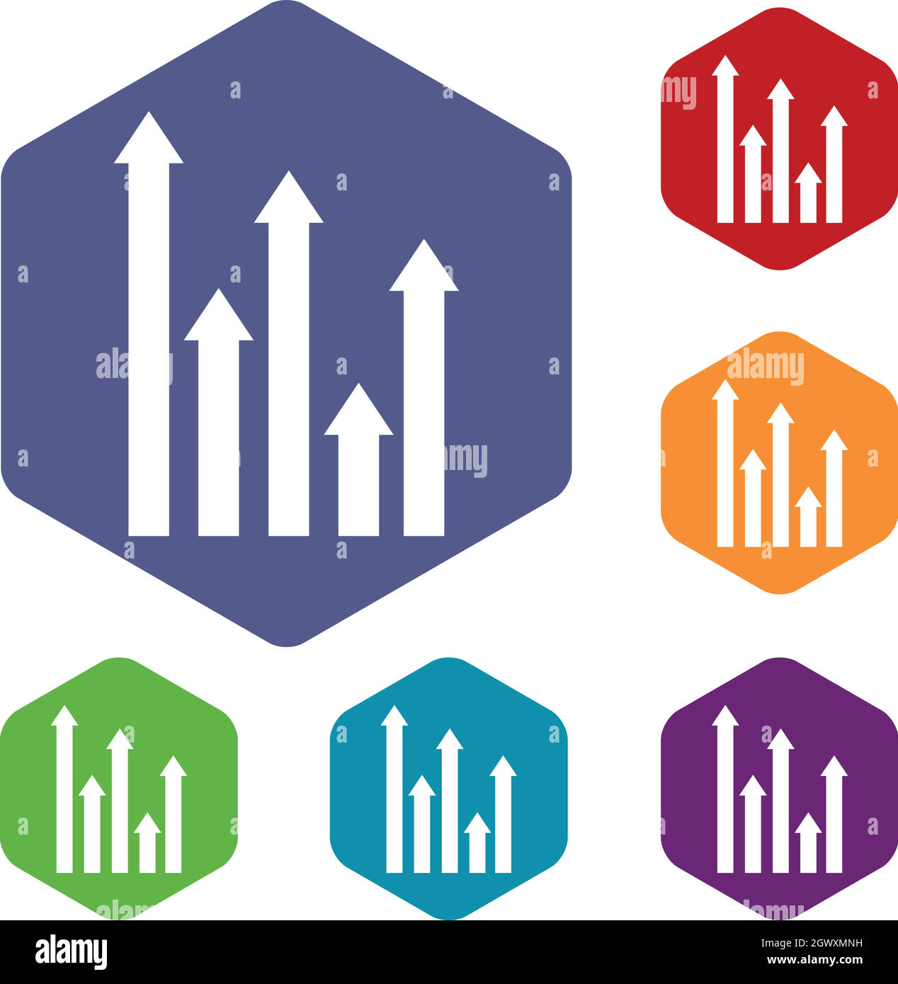 Growing graph icon set Stock Vector Images - Alamy