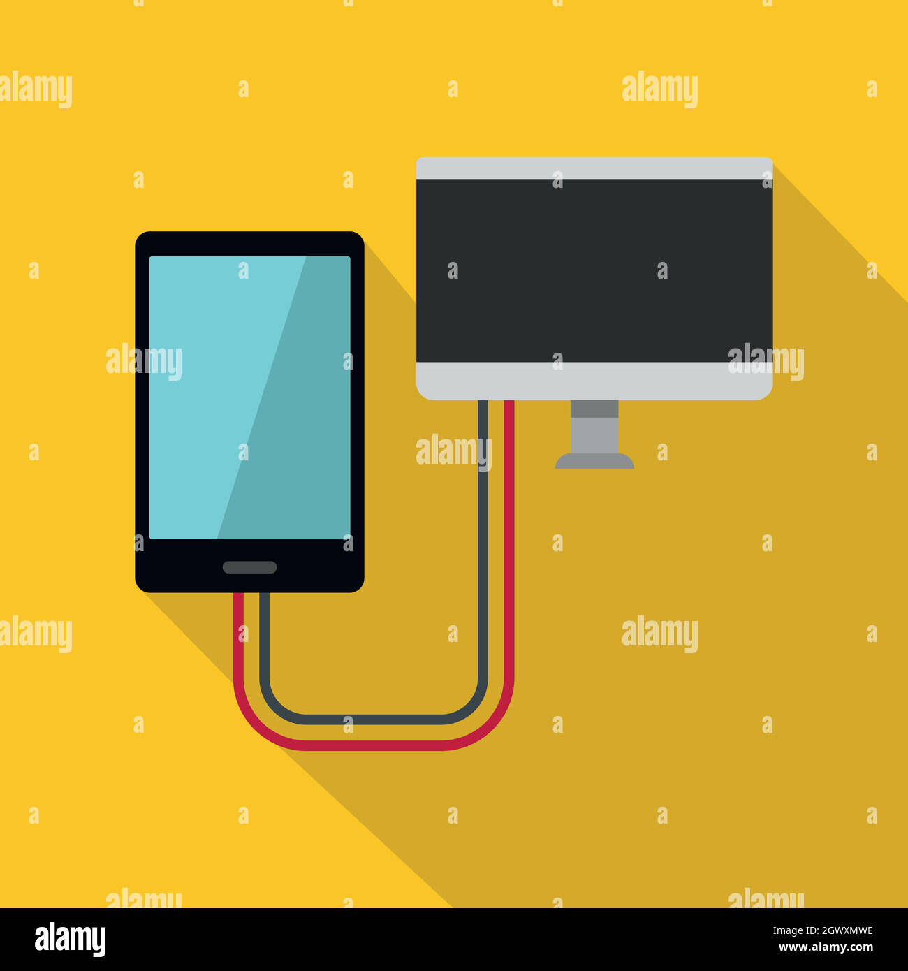 Connection phone icon, flat style Stock Vector Image & Art - Alamy