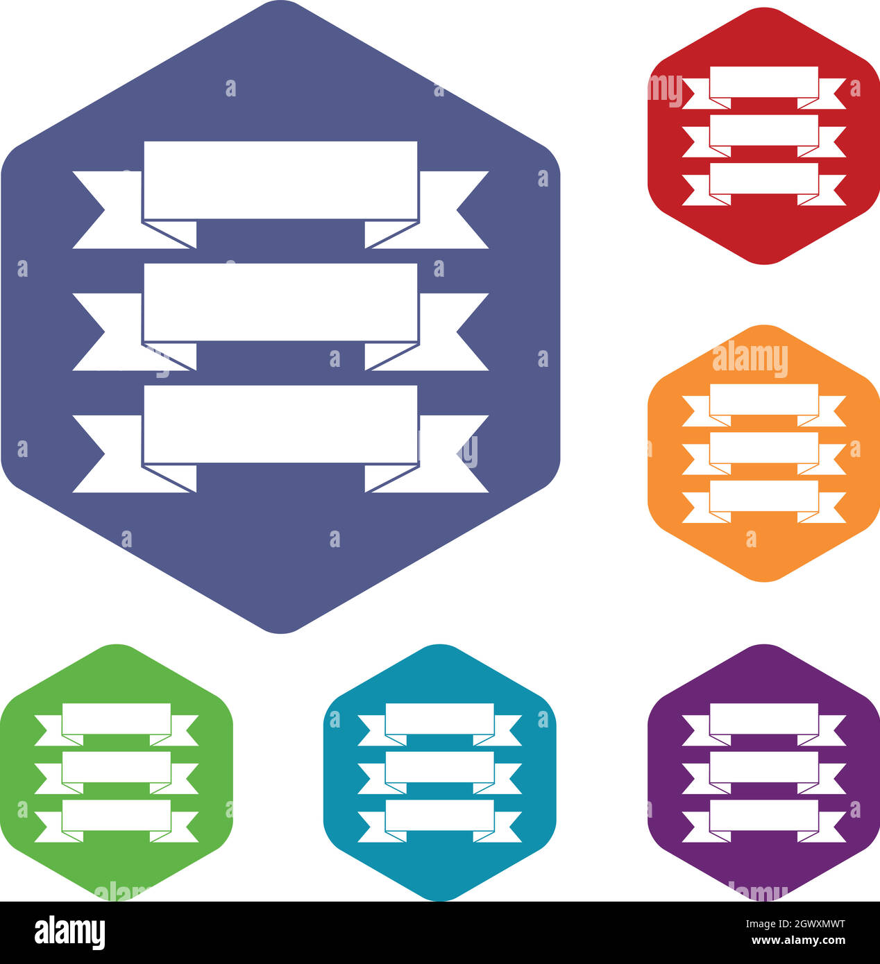 Three ribbons icons set Stock Vector Image & Art - Alamy