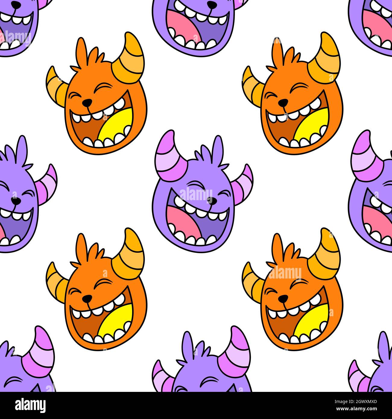 laugh humor face seamless pattern textile print Stock Vector Image ...