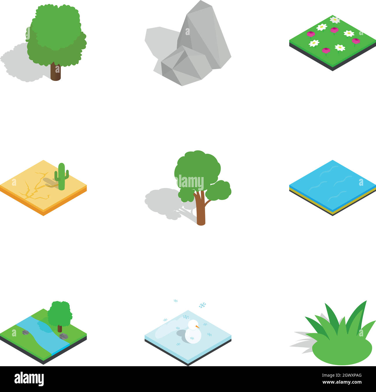 Vector 3d nature set Stock Vector Images - Alamy