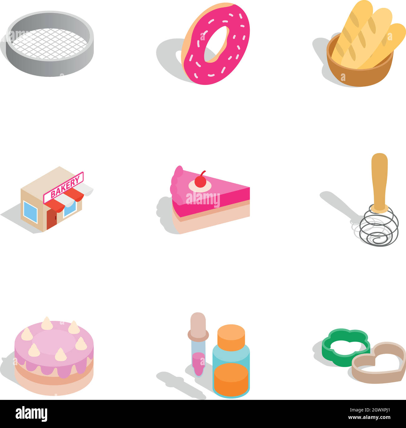 Cooking ingredients icons, isometric 3d style Stock Vector Image & Art ...