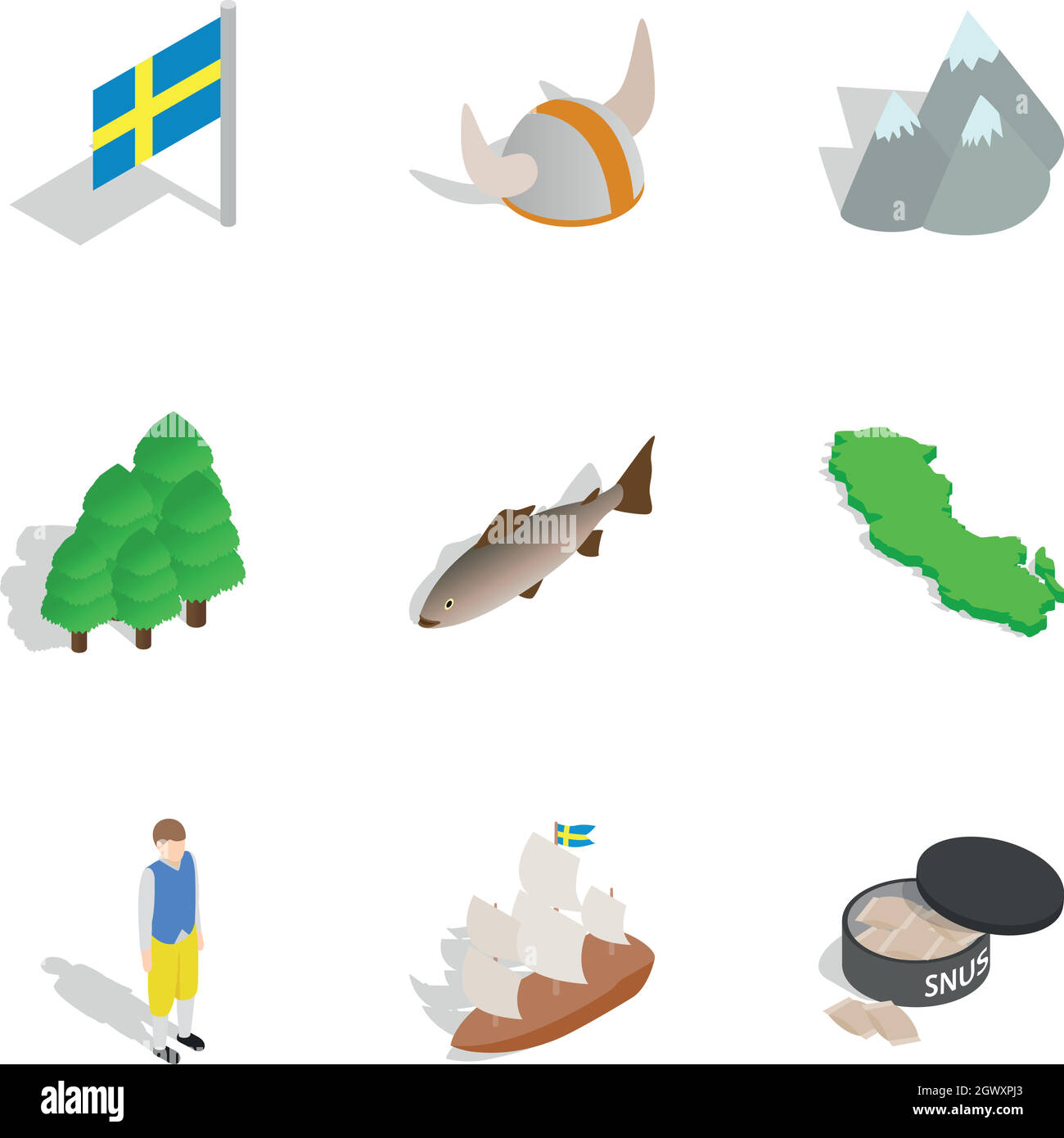 Fish can icon isometric Stock Vector Images - Alamy