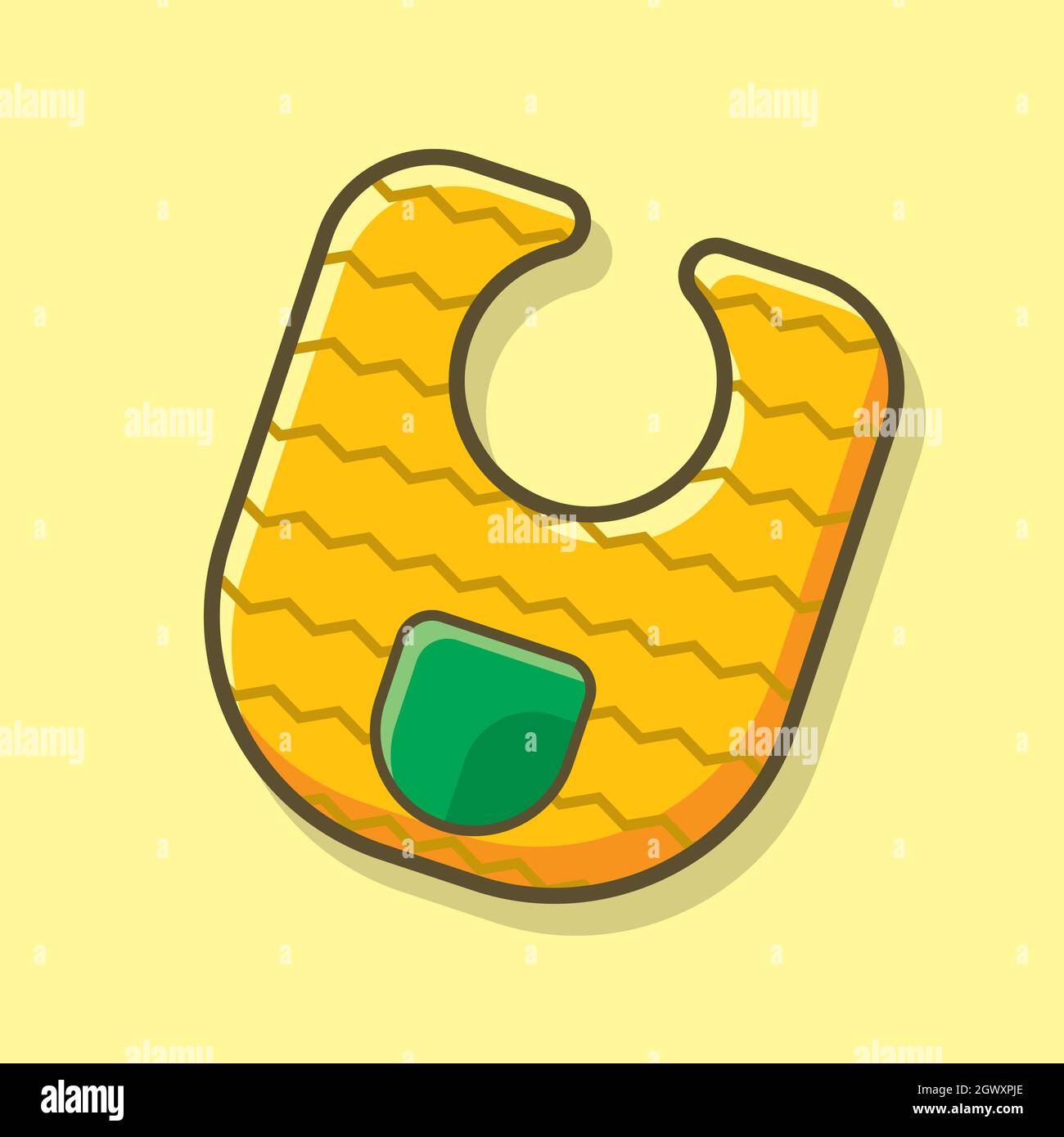 baby bib isolated cartoon vector illustration in flat style Stock ...