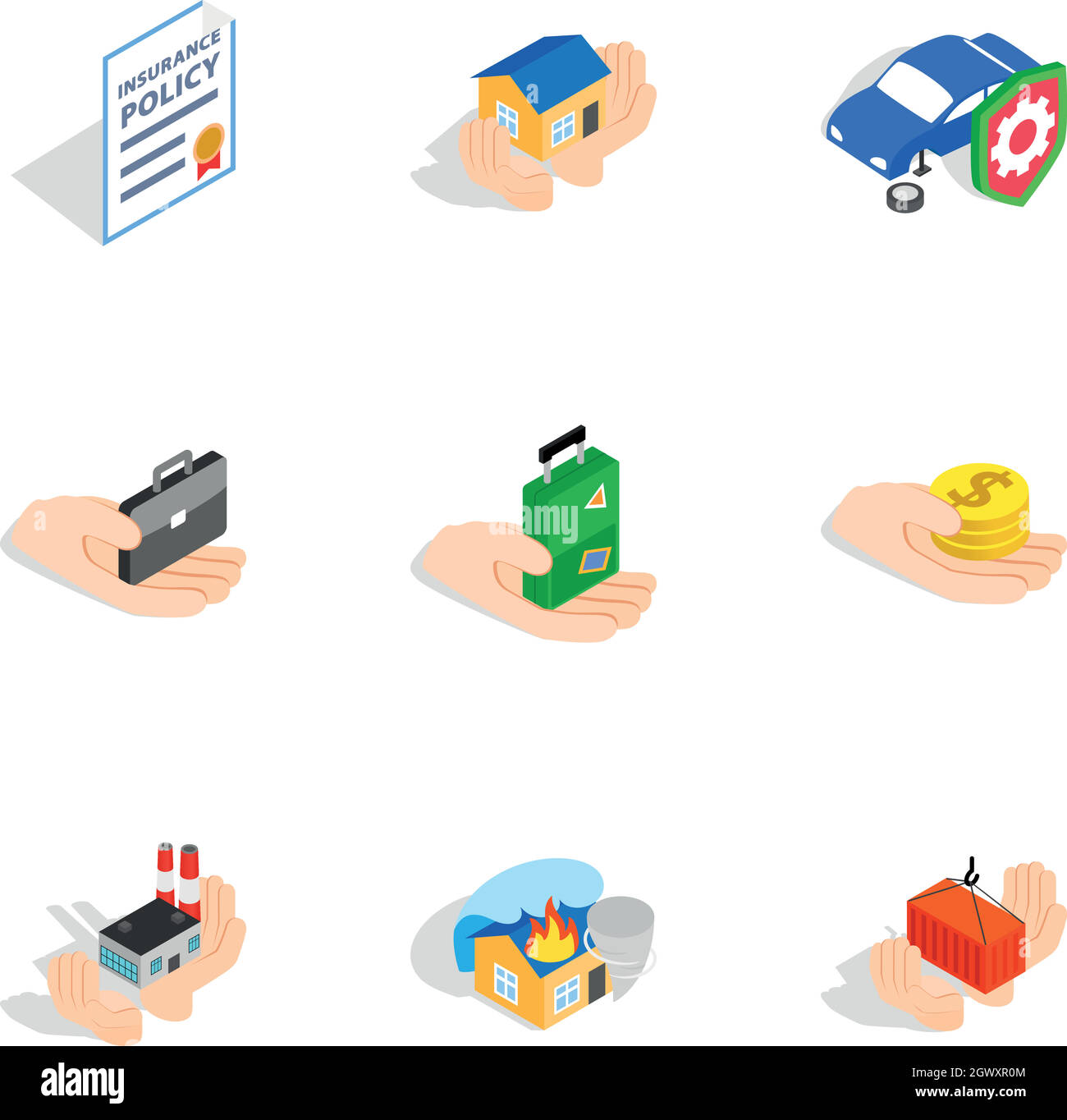 Safeguard icons, isometric 3d style Stock Vector Image & Art - Alamy