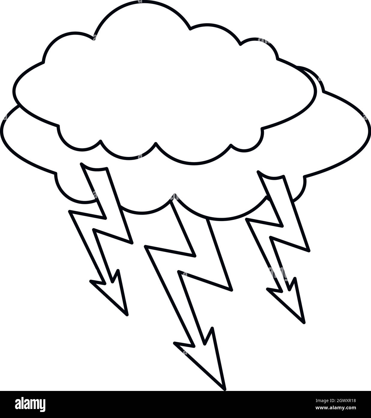 Powerful lightning strike rain Stock Vector Images - Alamy