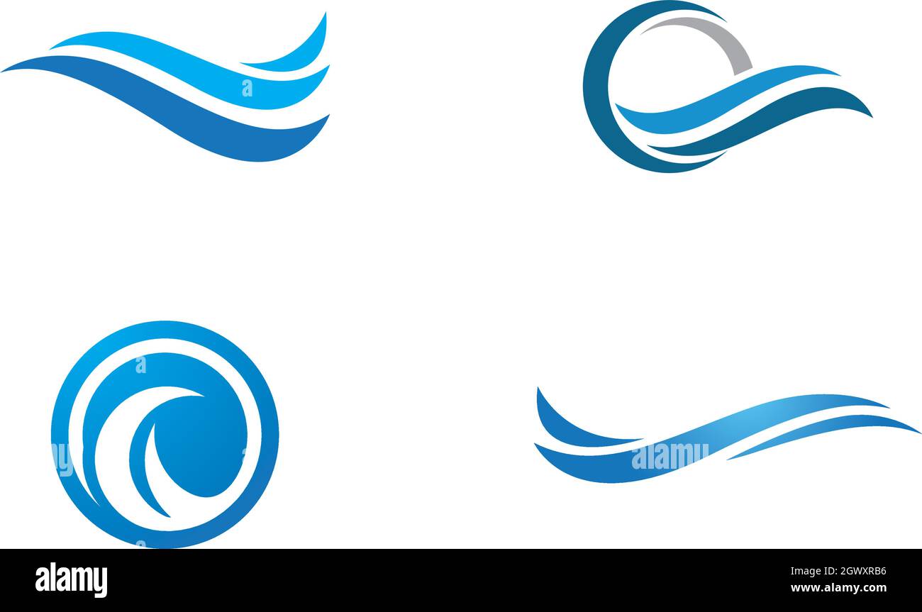 Water Wave symbol and icon Logo Template vector Stock Vector Image ...