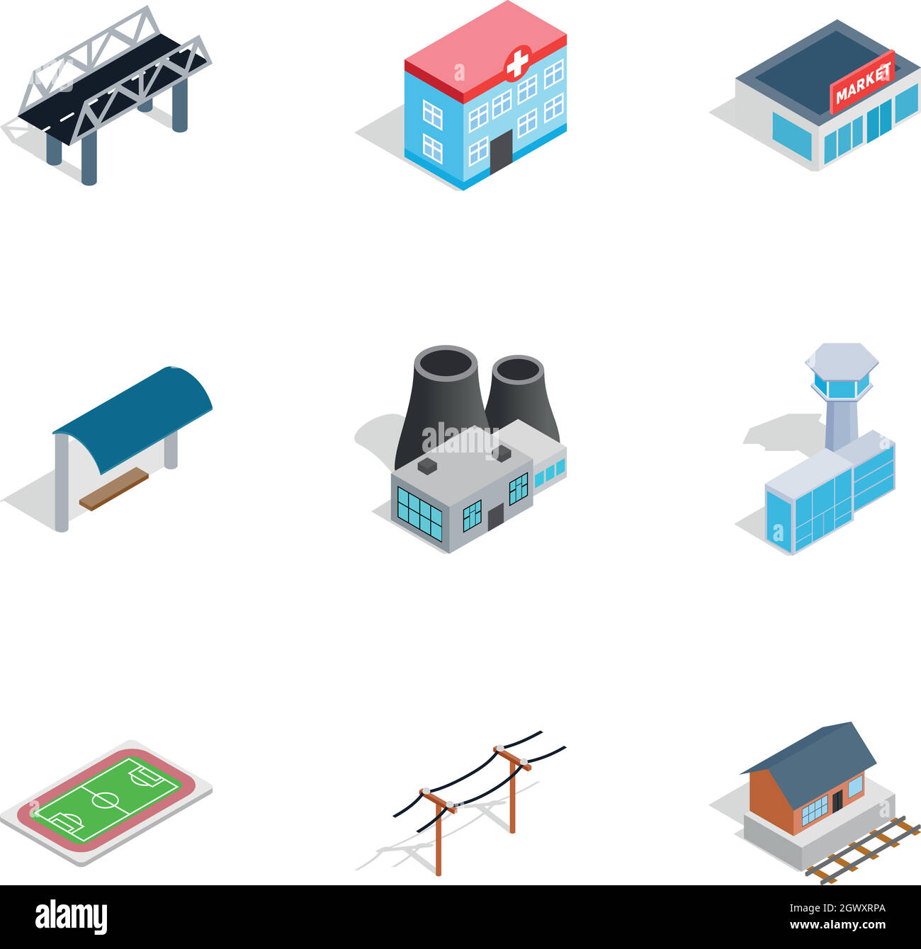 City buildings icons, isometric 3d style Stock Vector Image & Art - Alamy