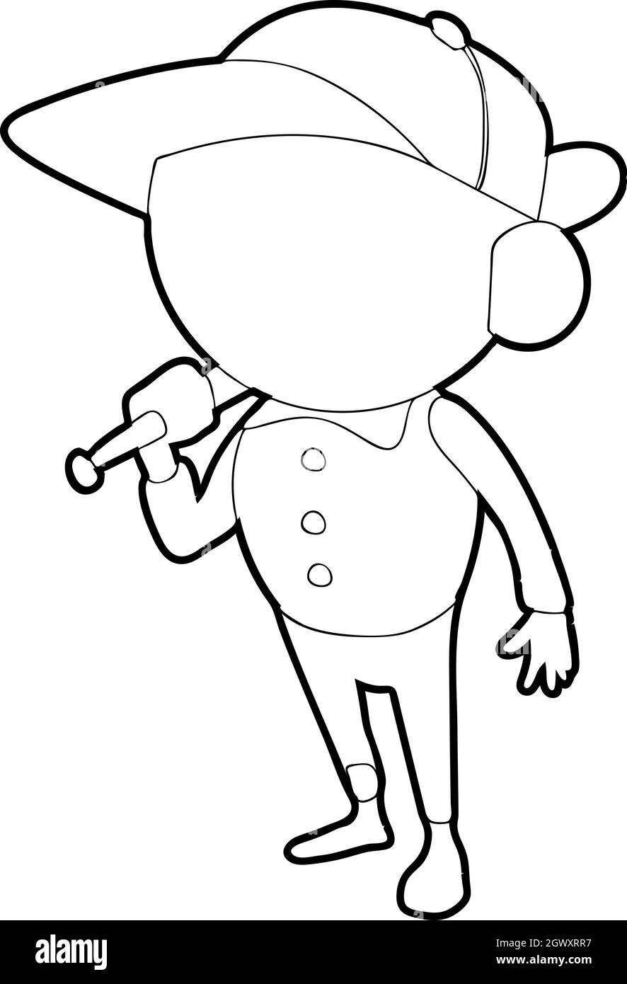 Standing player icon, outline style Stock Vector Image & Art - Alamy