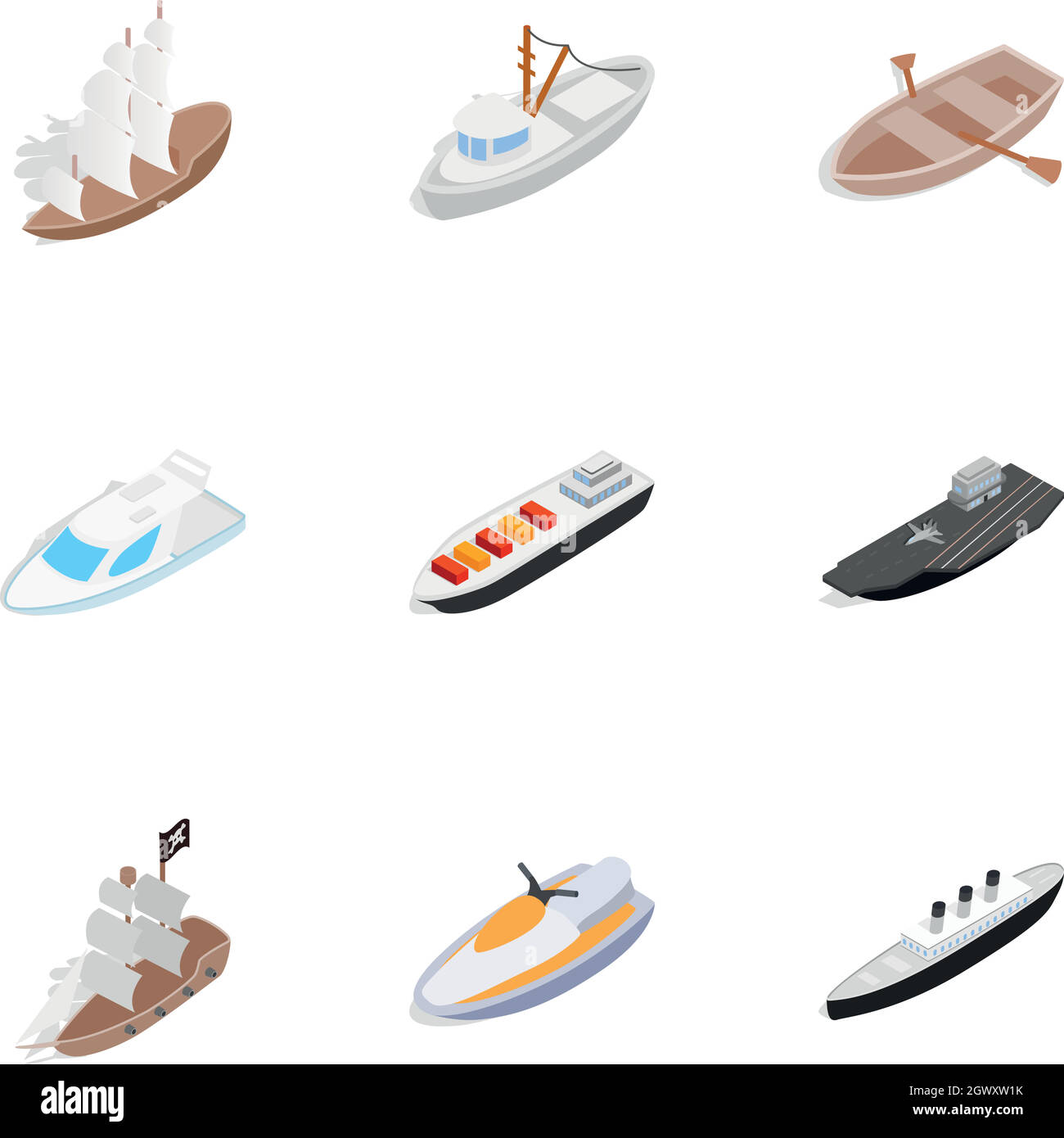 Transport transportation water ship Stock Vector Images - Alamy