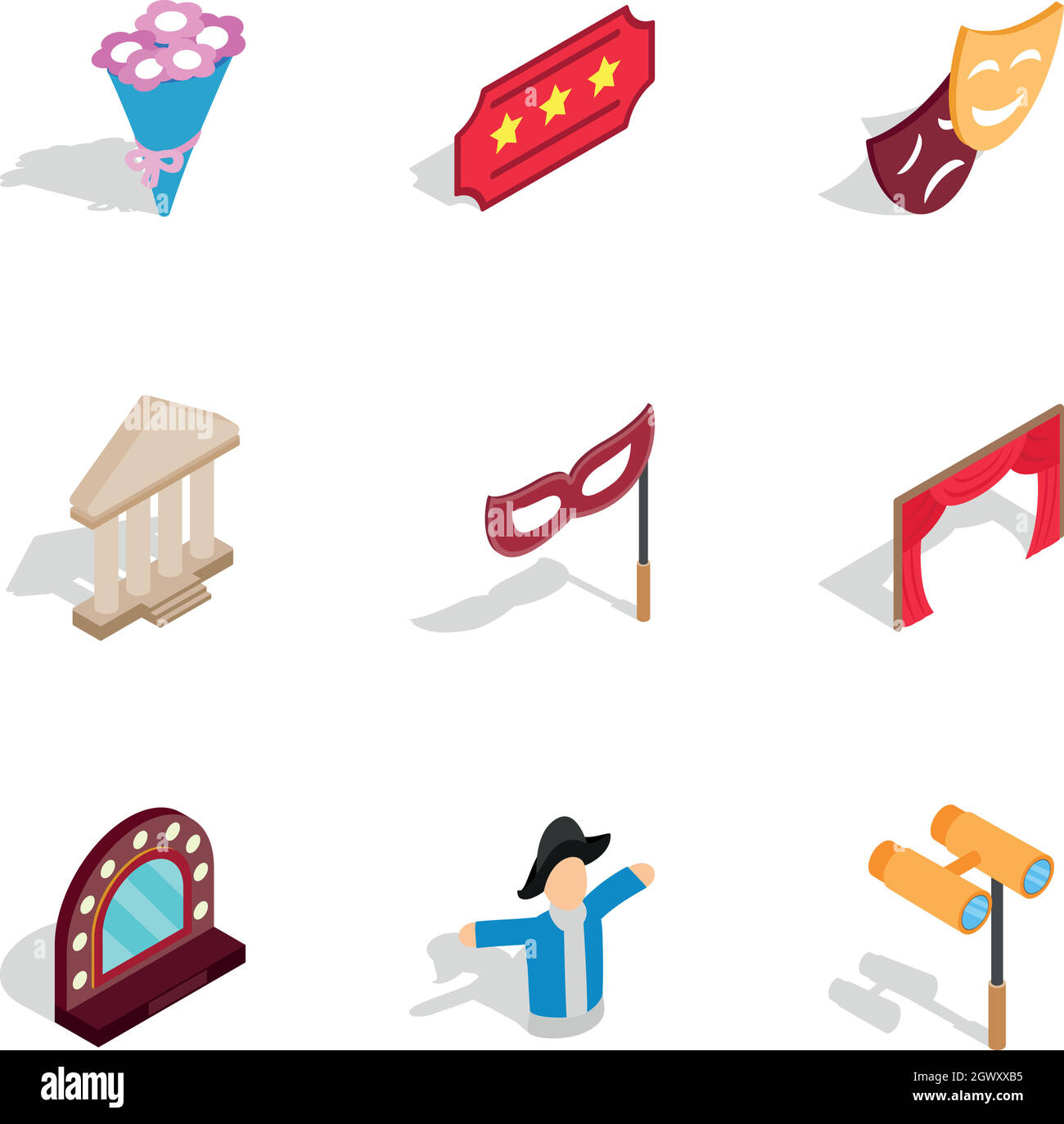 Entertainment icons, isometric 3d style Stock Vector Image & Art - Alamy