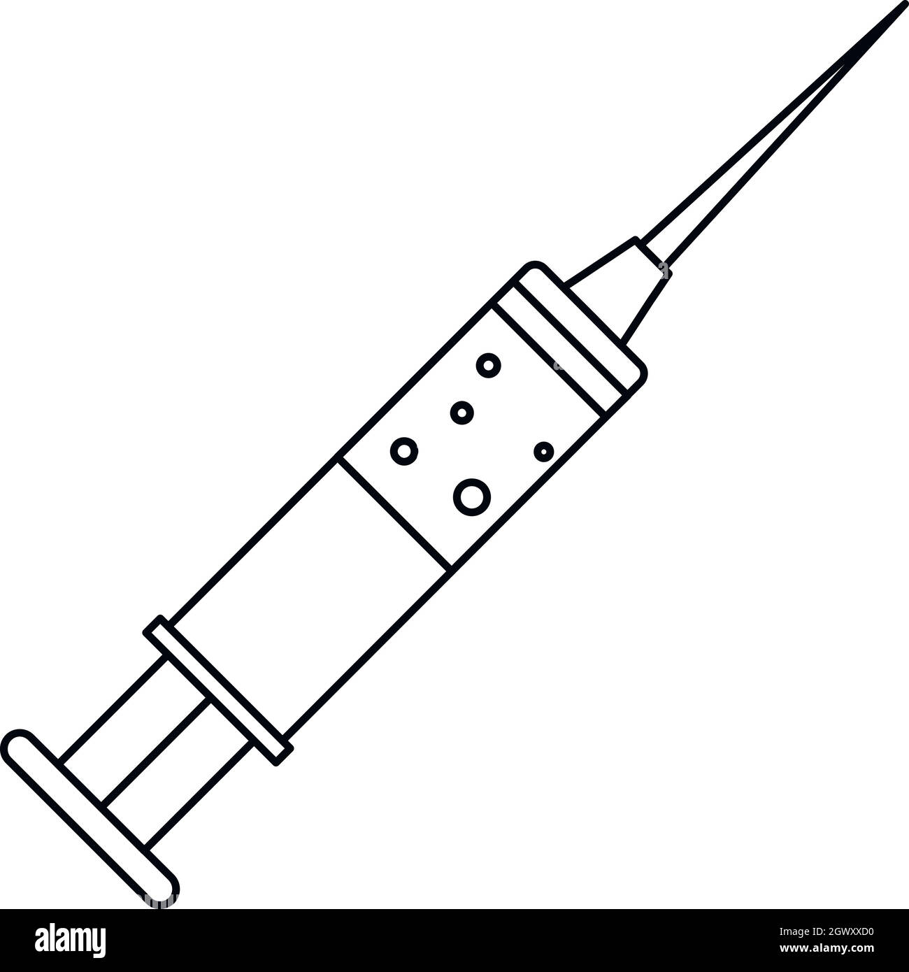 Syringe injection icon outline Stock Vector Images - Alamy