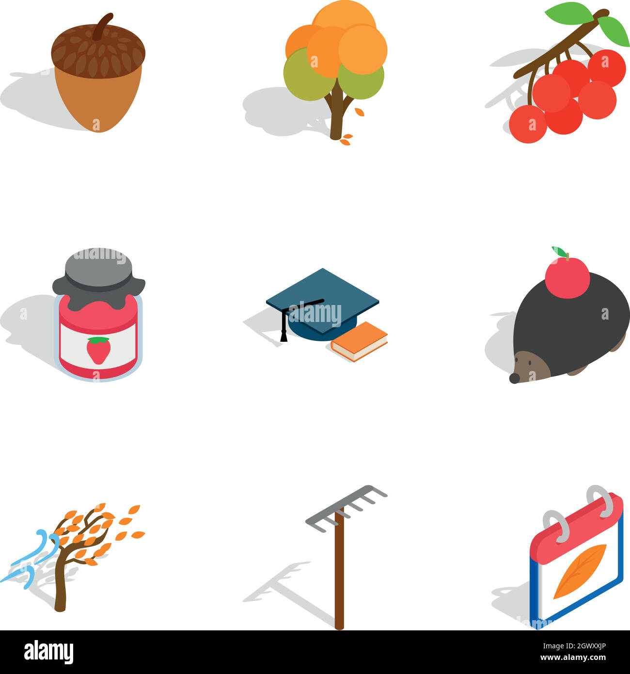 October icons, isometric 3d style Stock Vector Image & Art - Alamy