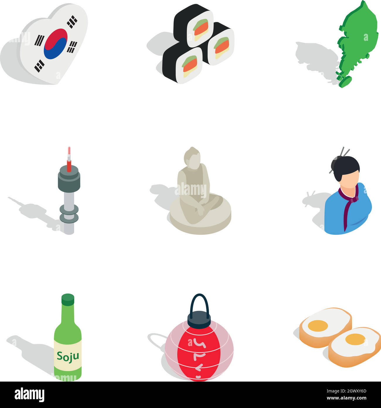 South Korea cultural elements icons Stock Vector Image & Art - Alamy