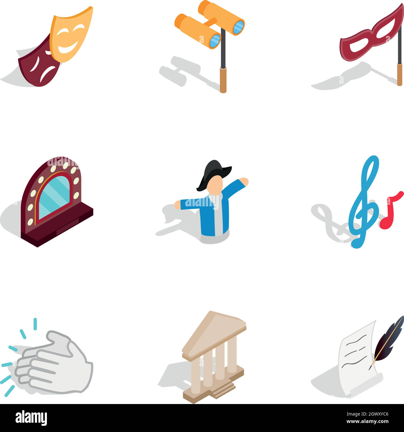 Isometric paper pen icon Cut Out Stock Images & Pictures - Alamy