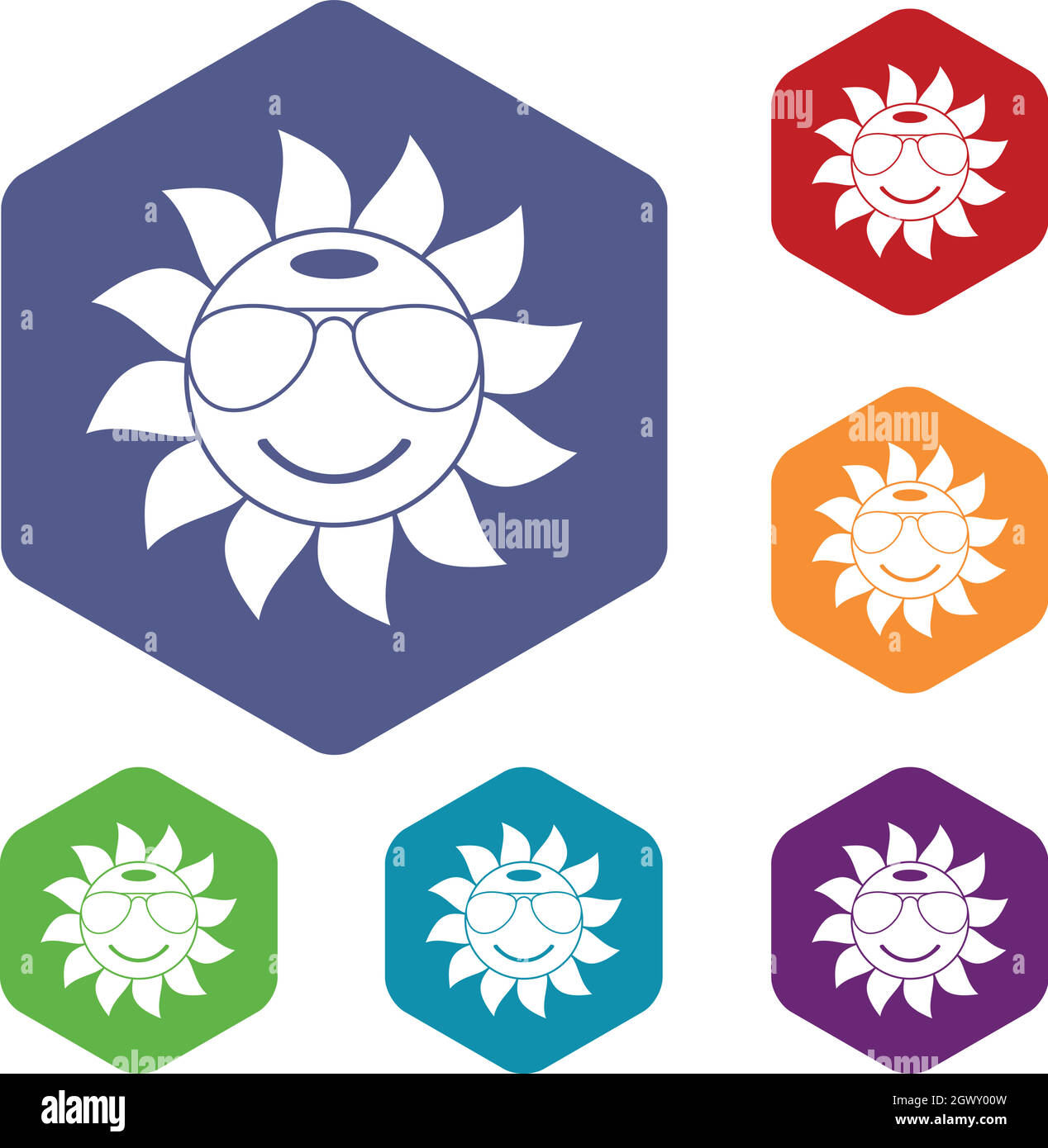 Sun icons set Stock Vector Image & Art - Alamy