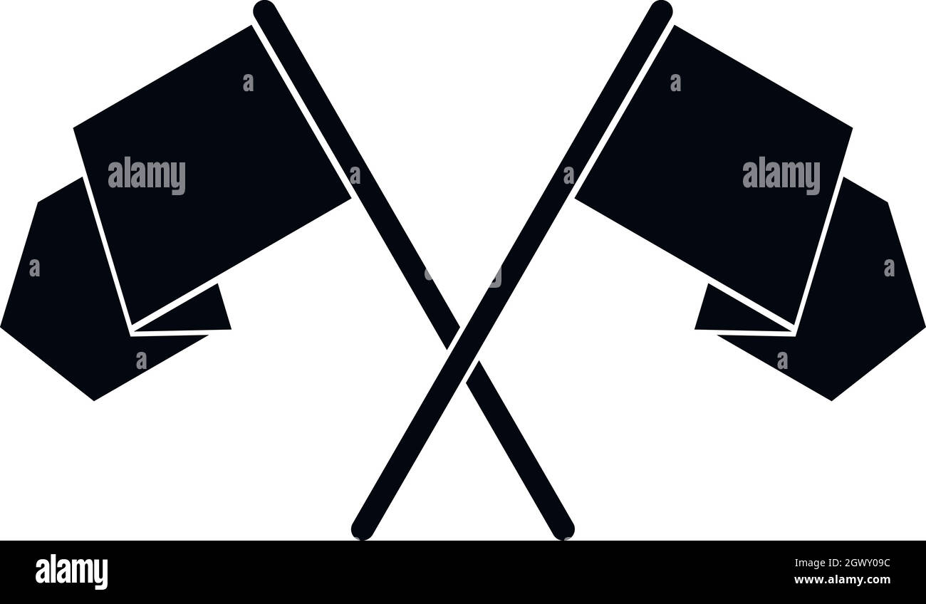 Crossed flags icon, simple style Stock Vector Image & Art - Alamy