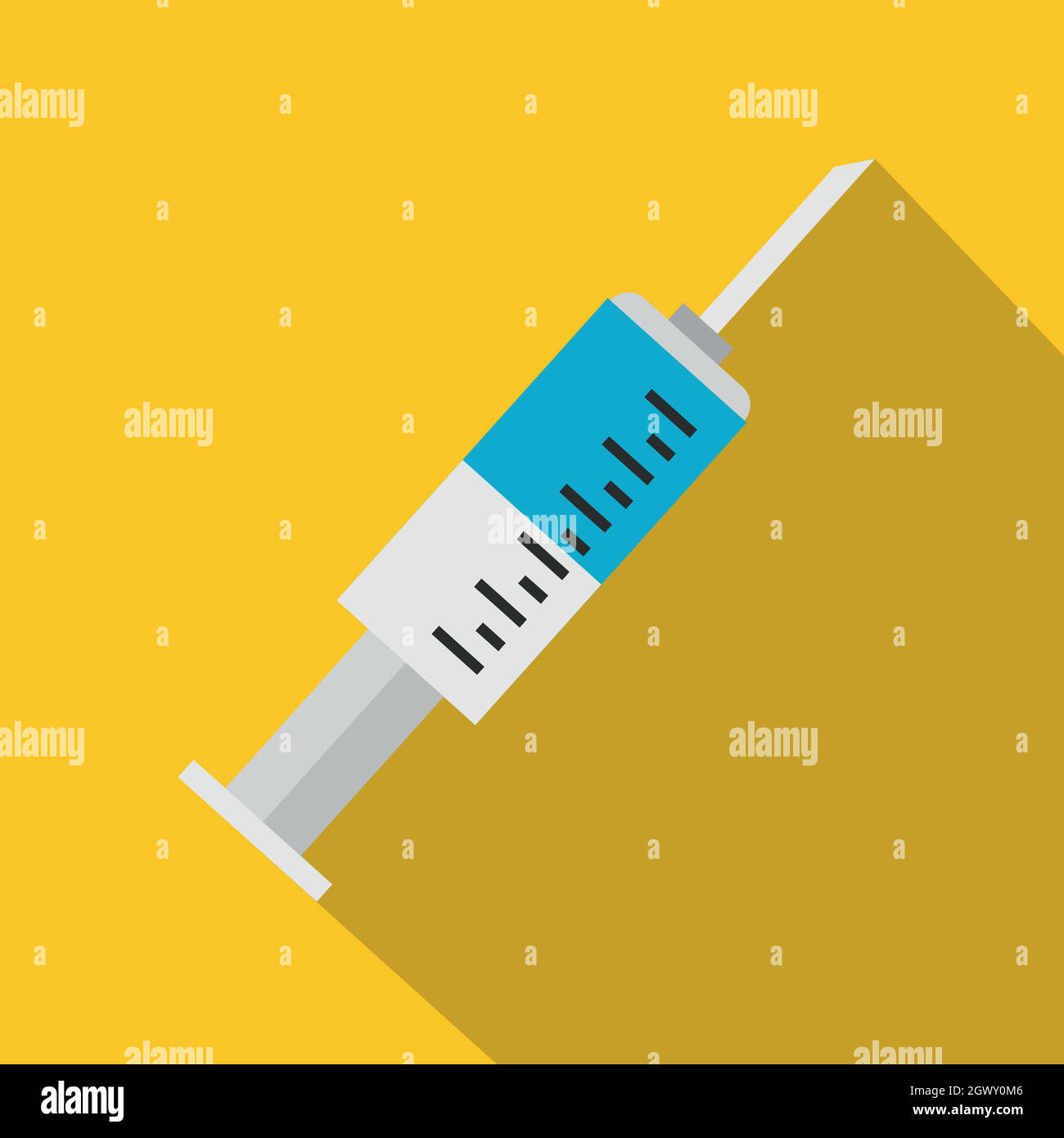 Syringe for injection with needle icon, flat style Stock Vector Image ...