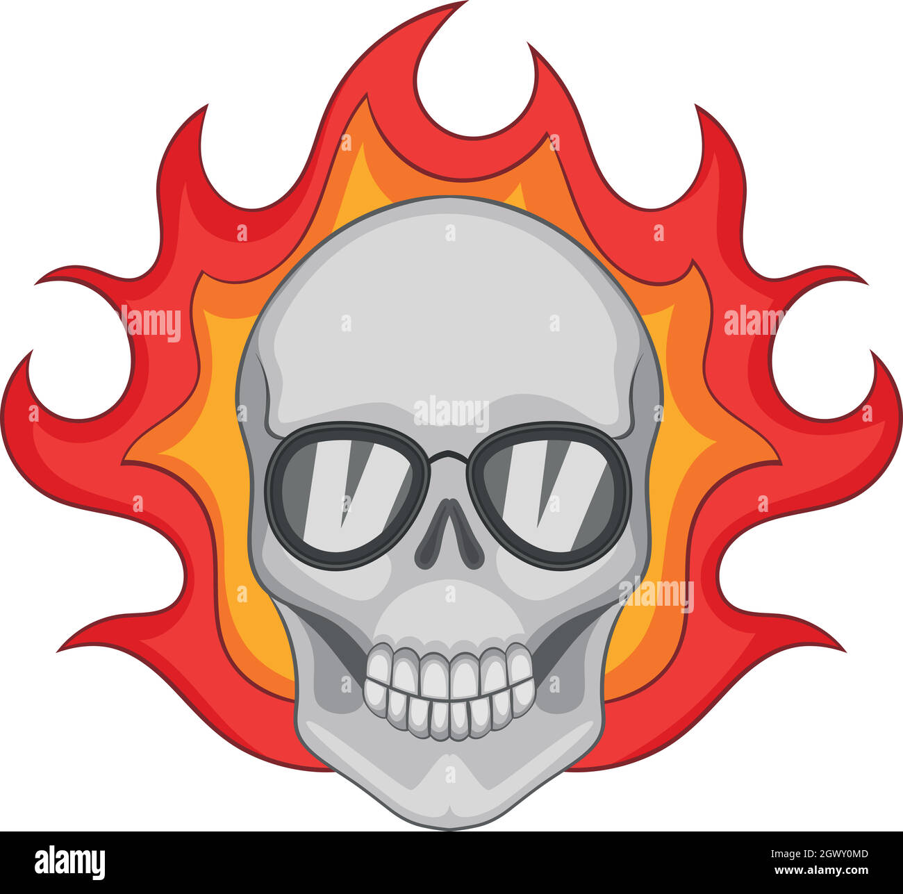 Cartoon flaming skeleton hi-res stock photography and images - Alamy