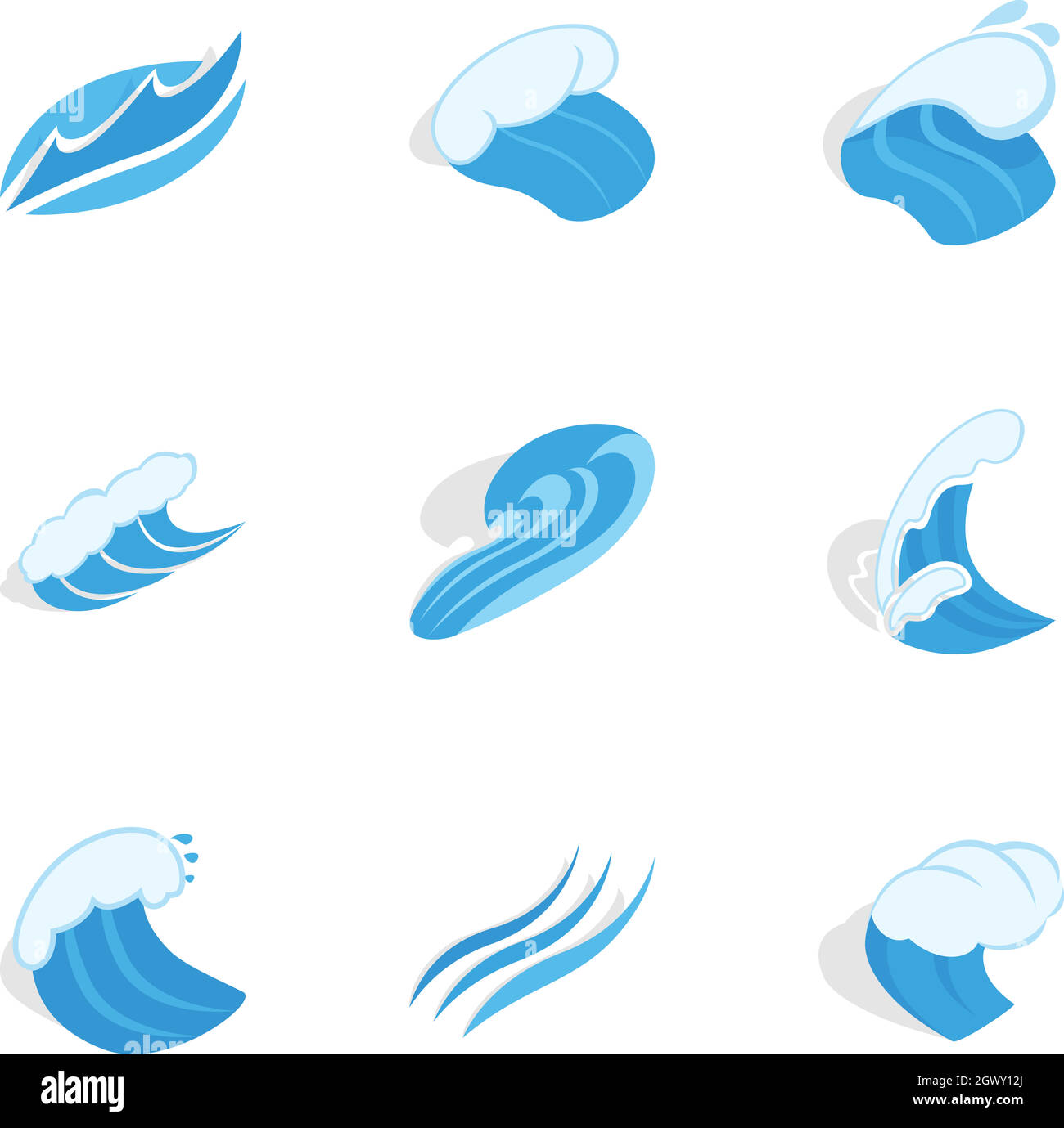 Big wave icons, isometric 3d style Stock Vector Image & Art - Alamy