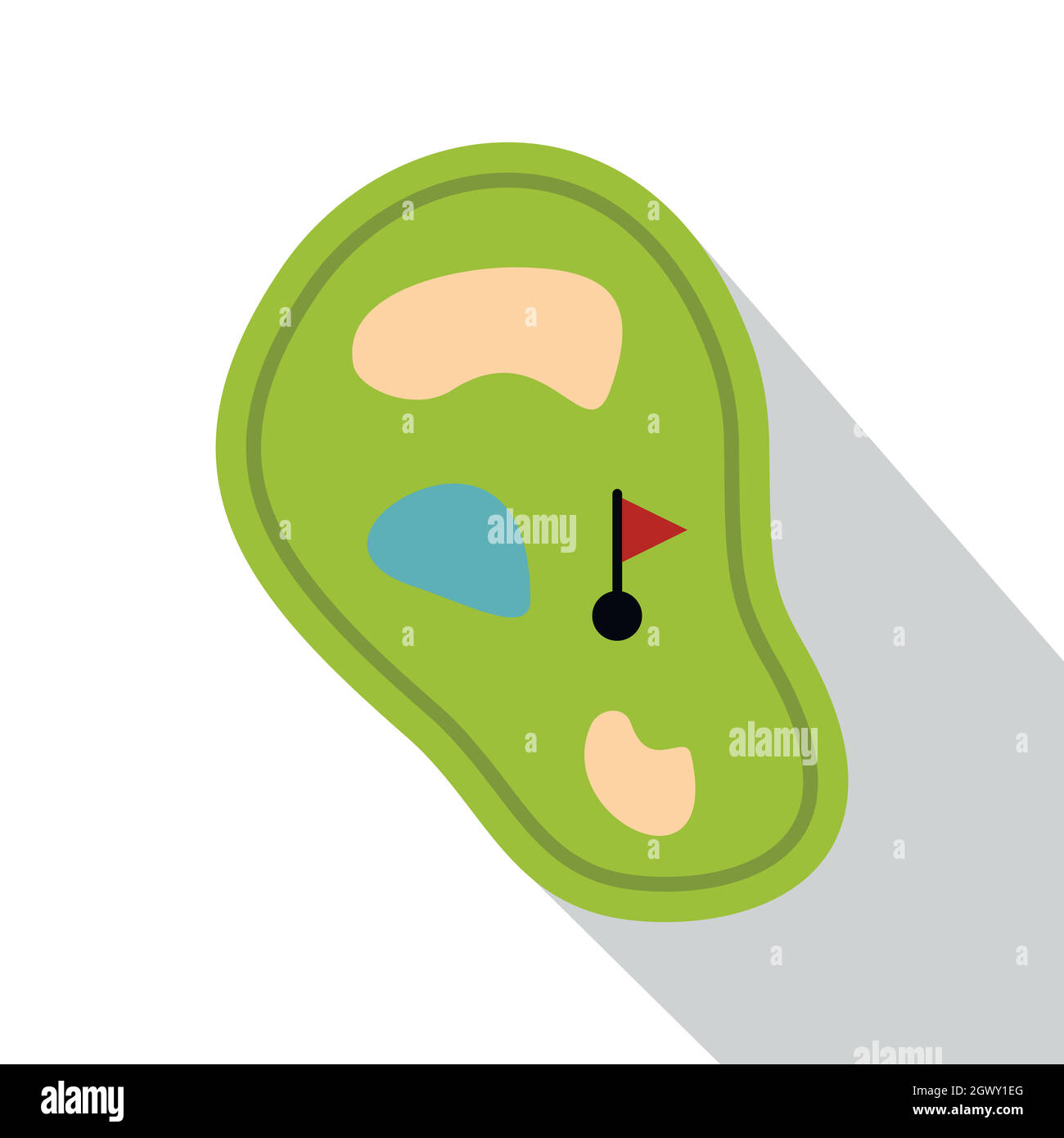 Golf course map with pond icon, flat style Stock Vector Image & Art - Alamy