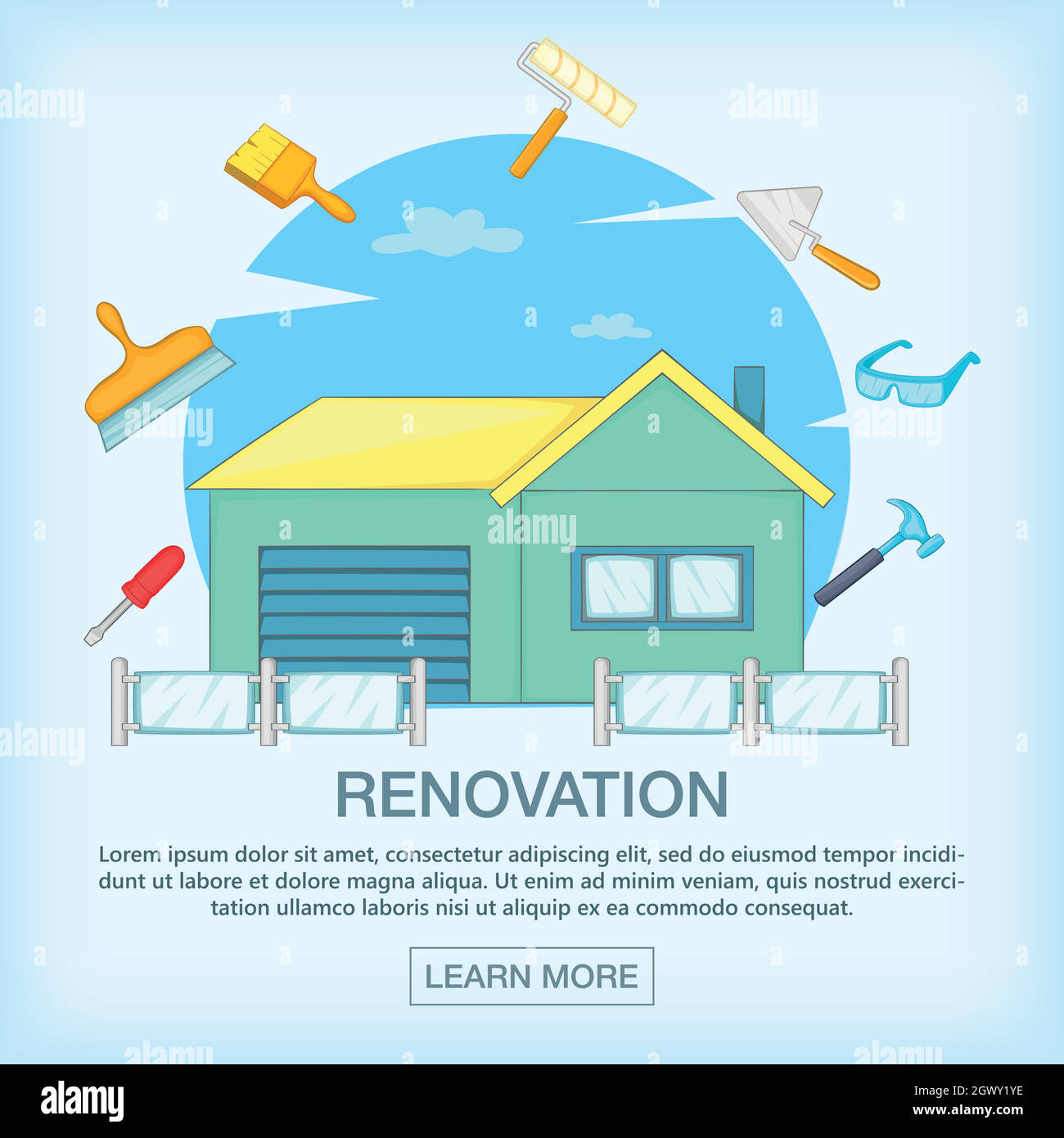Building process concept repair, cartoon style Stock Vector Image & Art ...