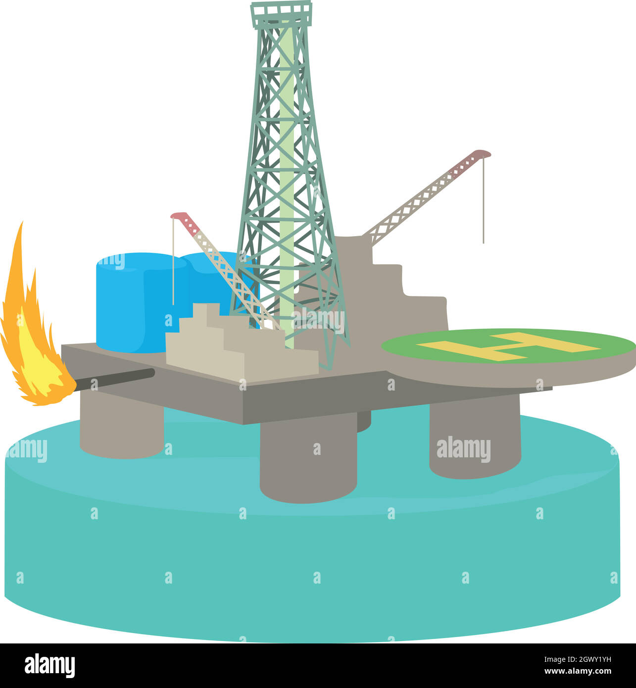 Oil platform icon, cartoon style Stock Vector Image & Art - Alamy
