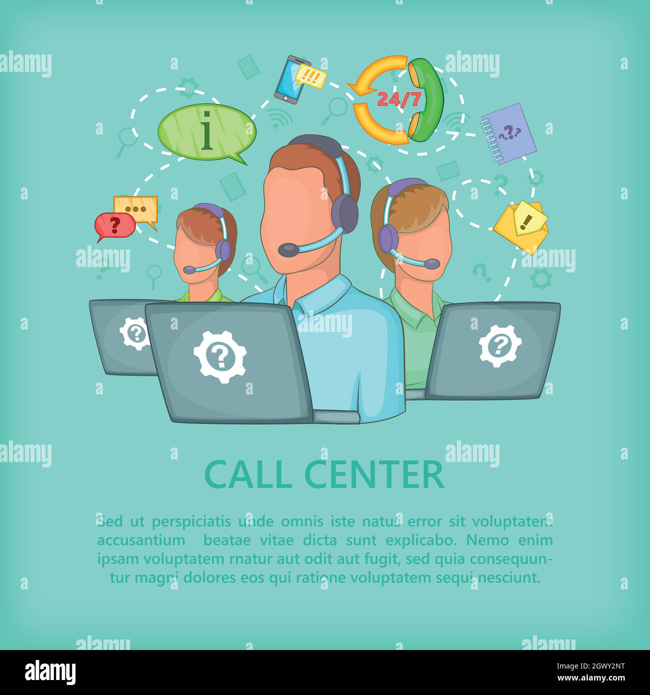 Flat cartoon office team Stock Vector Images - Alamy