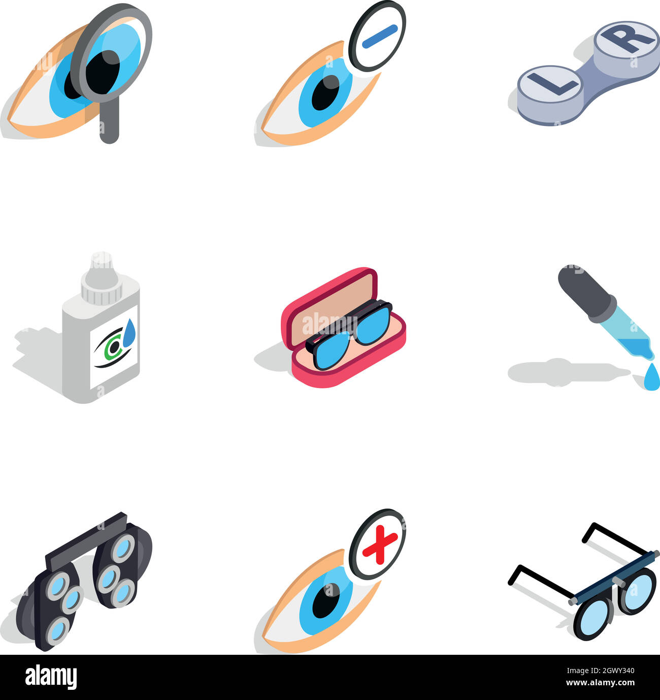 Ophthalmology icons, isometric 3d style Stock Vector Image & Art - Alamy