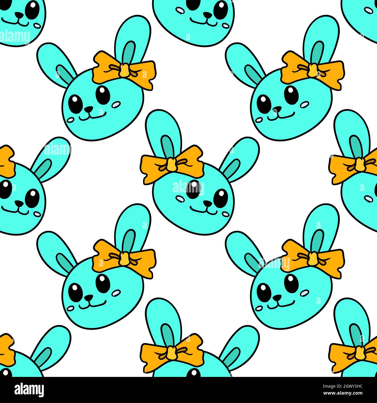 banded female rabbit seamless pattern textile print Stock Vector Image ...