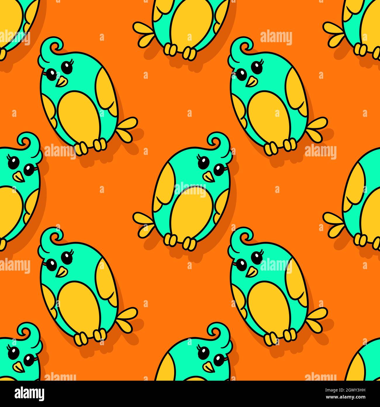 cute parakeet chicks seamless pattern textile print Stock Vector Image ...