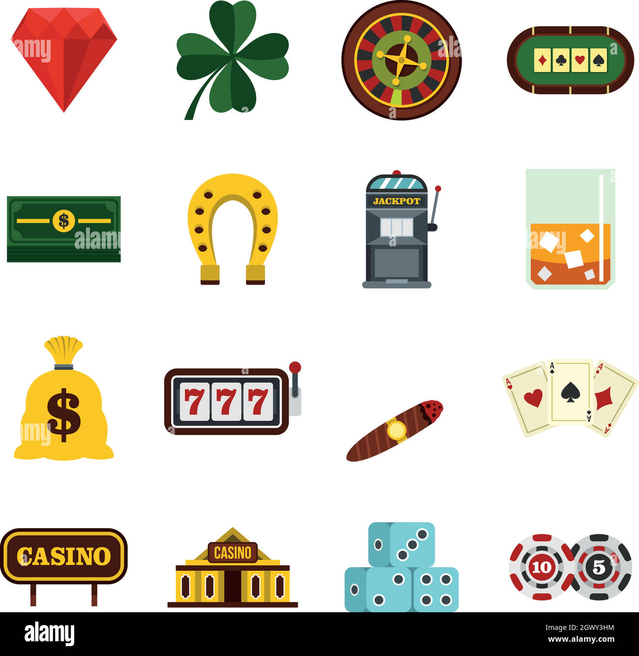 Icons money dollar flat Cut Out Stock Images & Pictures - Alamy