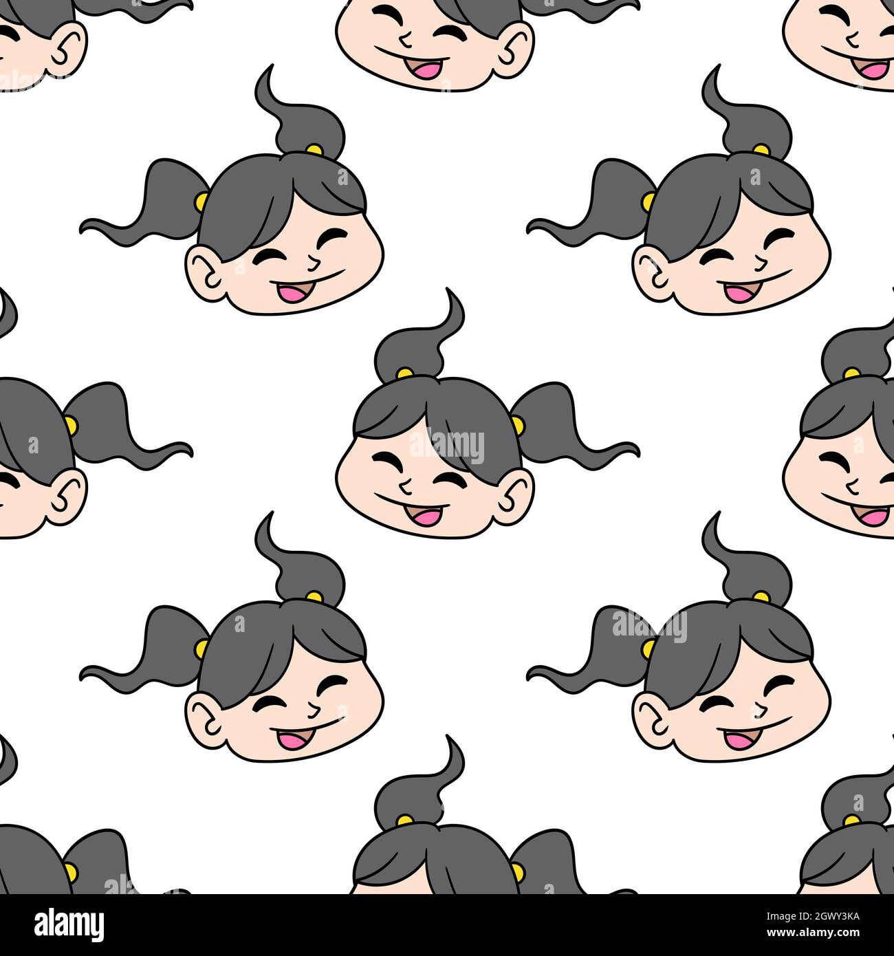 daughter cheerful girl seamless pattern textile print Stock Vector ...