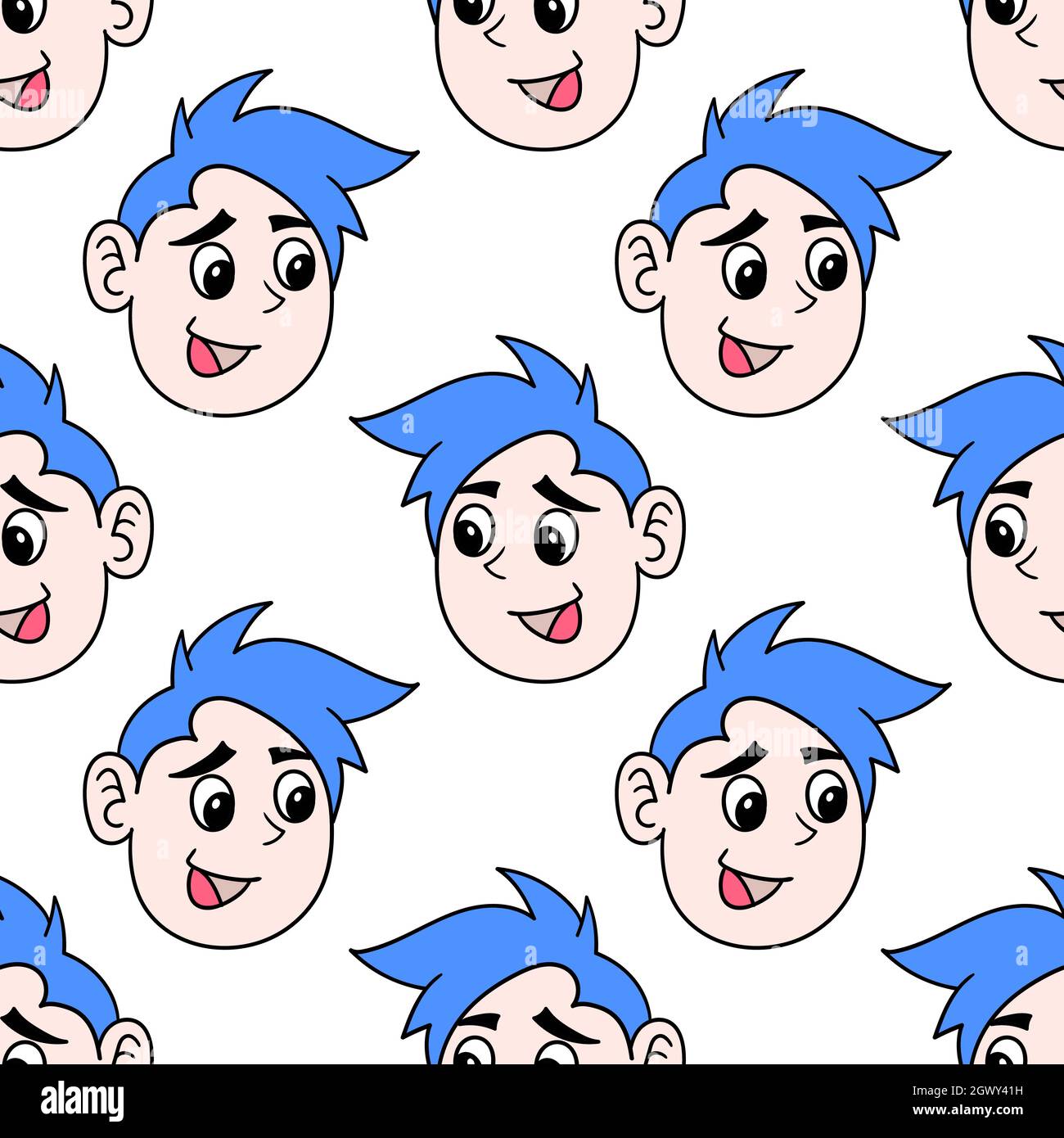 handsome smile boy seamless pattern textile print Stock Vector Image ...