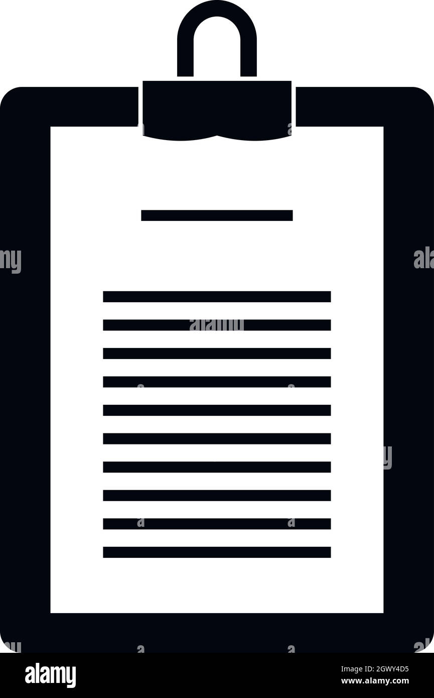 Clipboard with checklist icon, simple style Stock Vector Image & Art ...