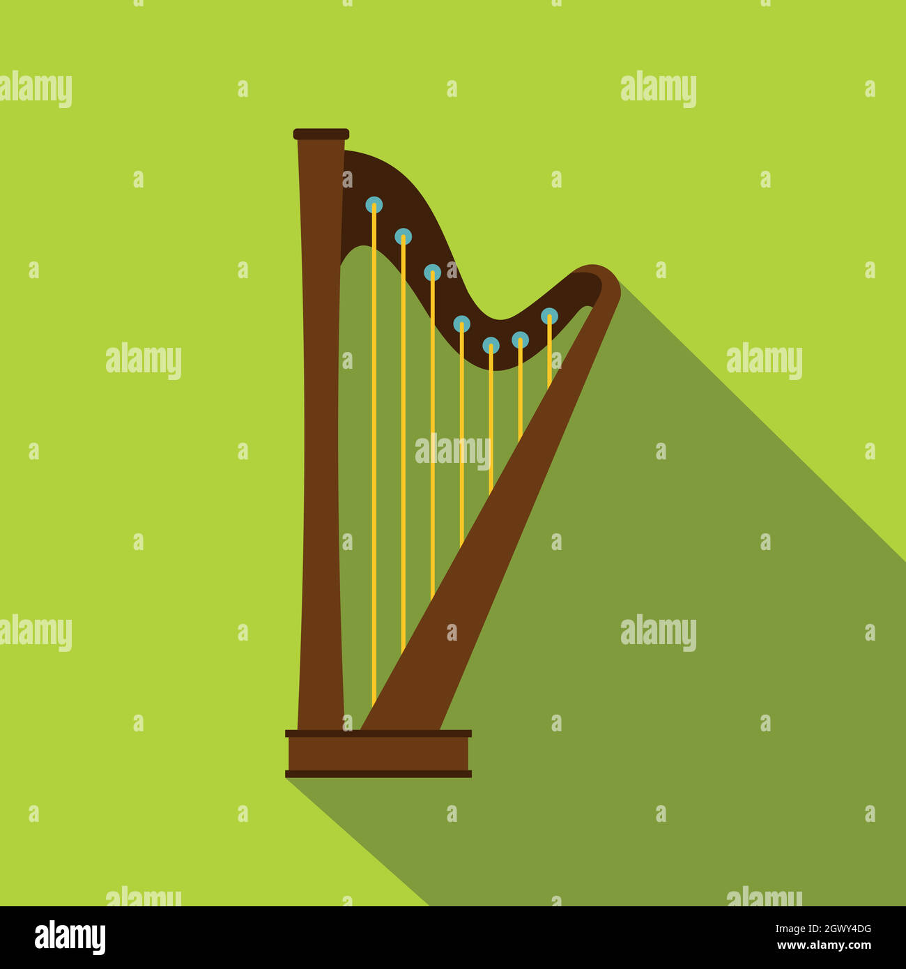 Wooden harp icon, flat style Stock Vector Image & Art - Alamy