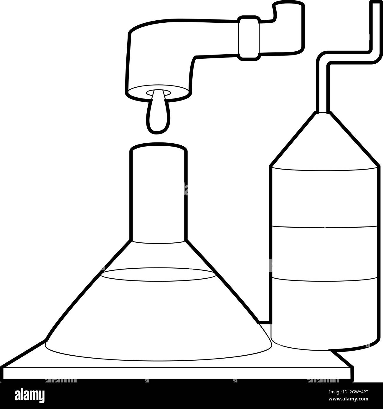 Modern factory icon outline Black and White Stock Photos & Images - Alamy
