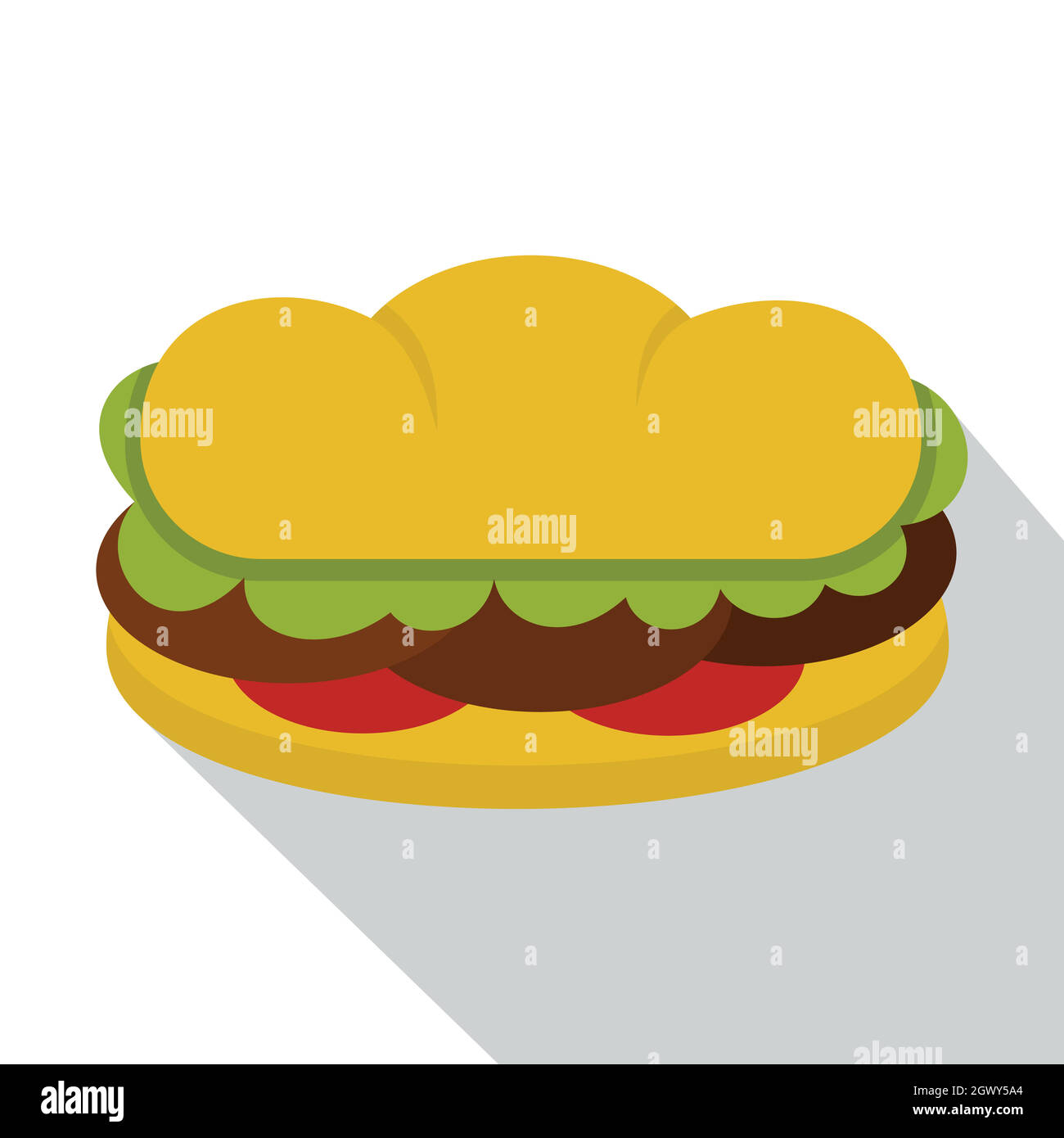 Sandwich bun meat tomato Stock Vector Images - Alamy