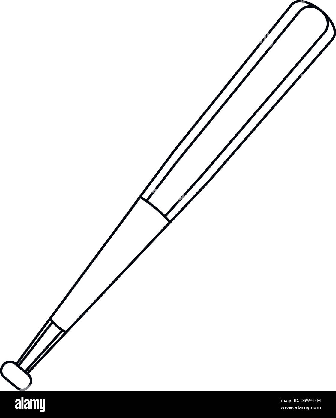 Outline baseball bat ball Stock Vector Images - Alamy