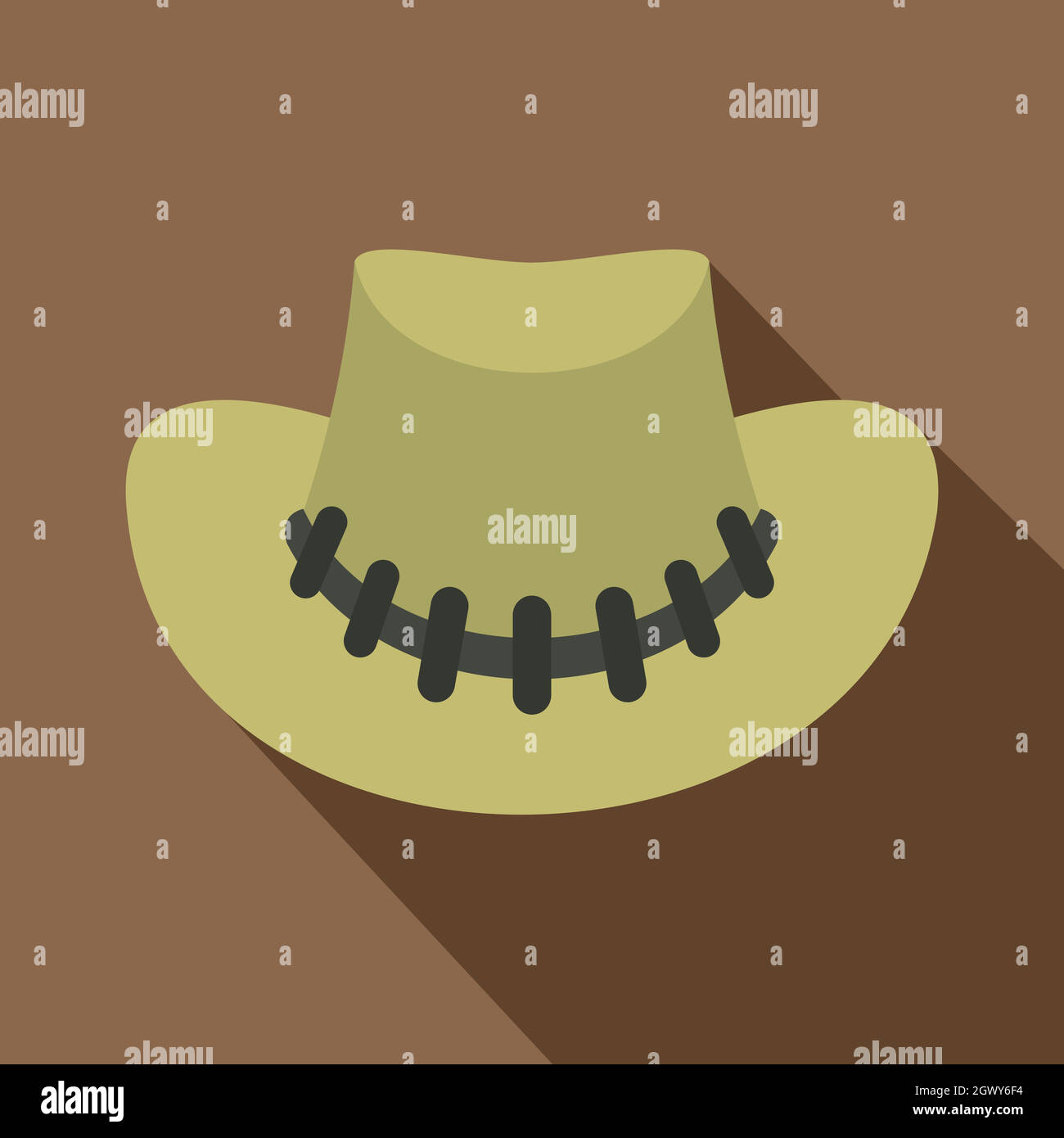 Cowboy hat icon, flat style Stock Vector Image & Art - Alamy
