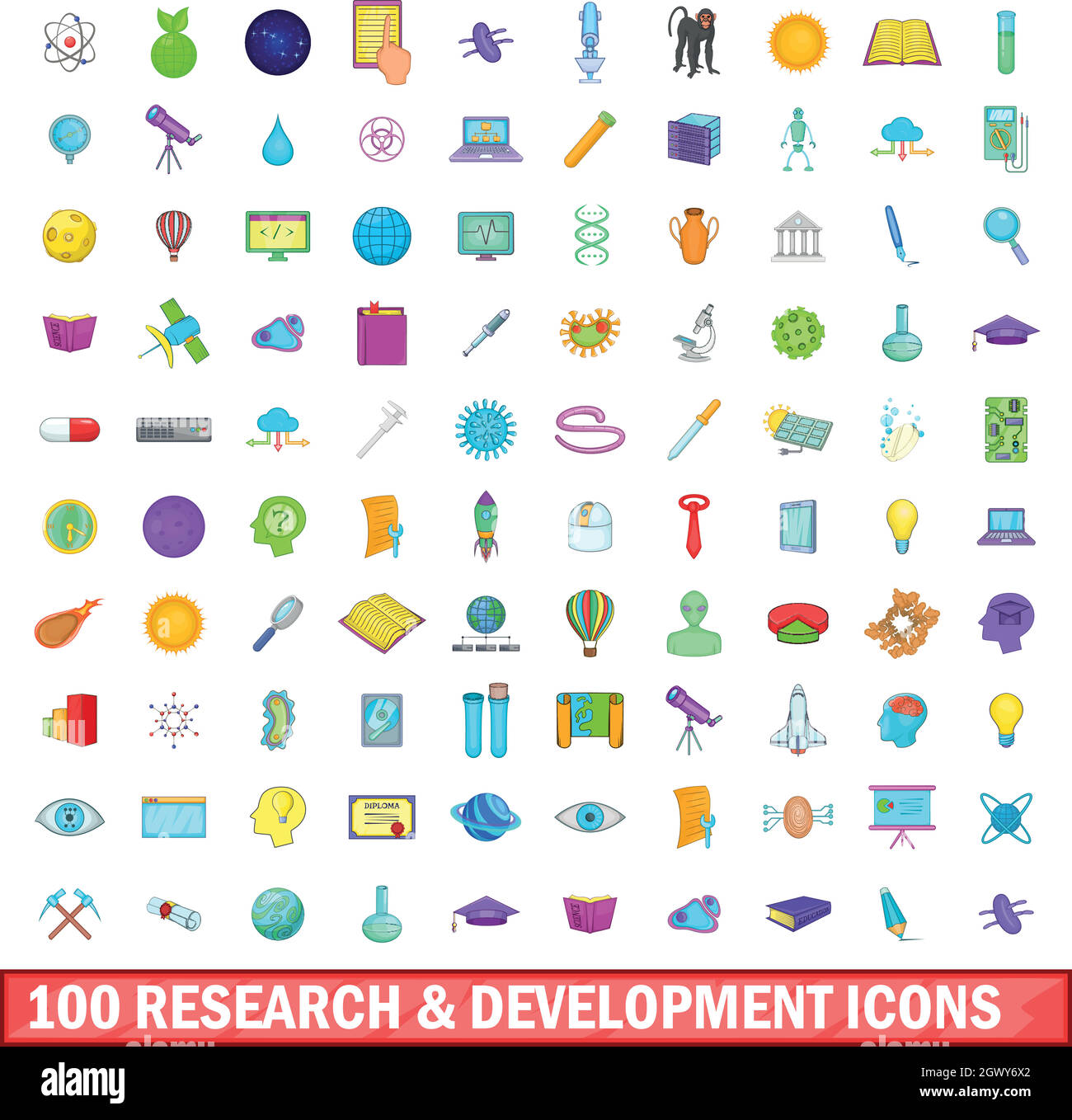 100 development icons set, cartoon style Stock Vector Image & Art - Alamy