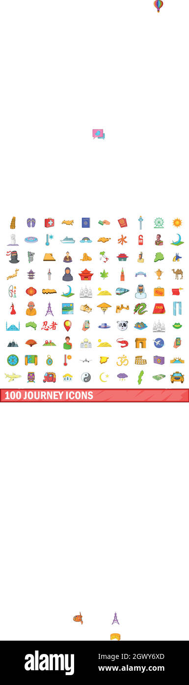 100 journey icons set, cartoon style Stock Vector Image & Art - Alamy
