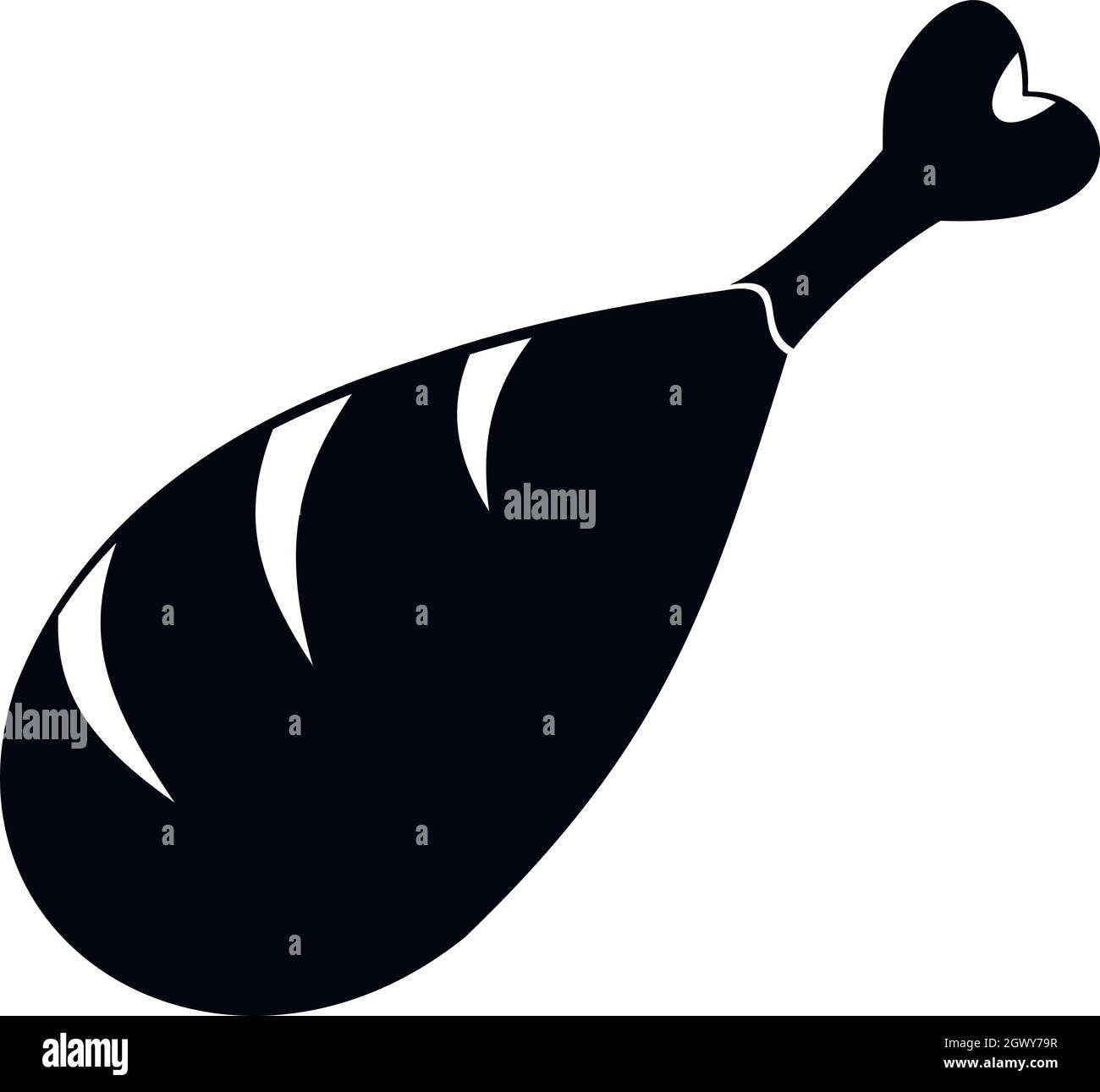 Meat on the bone icon, simple style Stock Vector Image & Art - Alamy