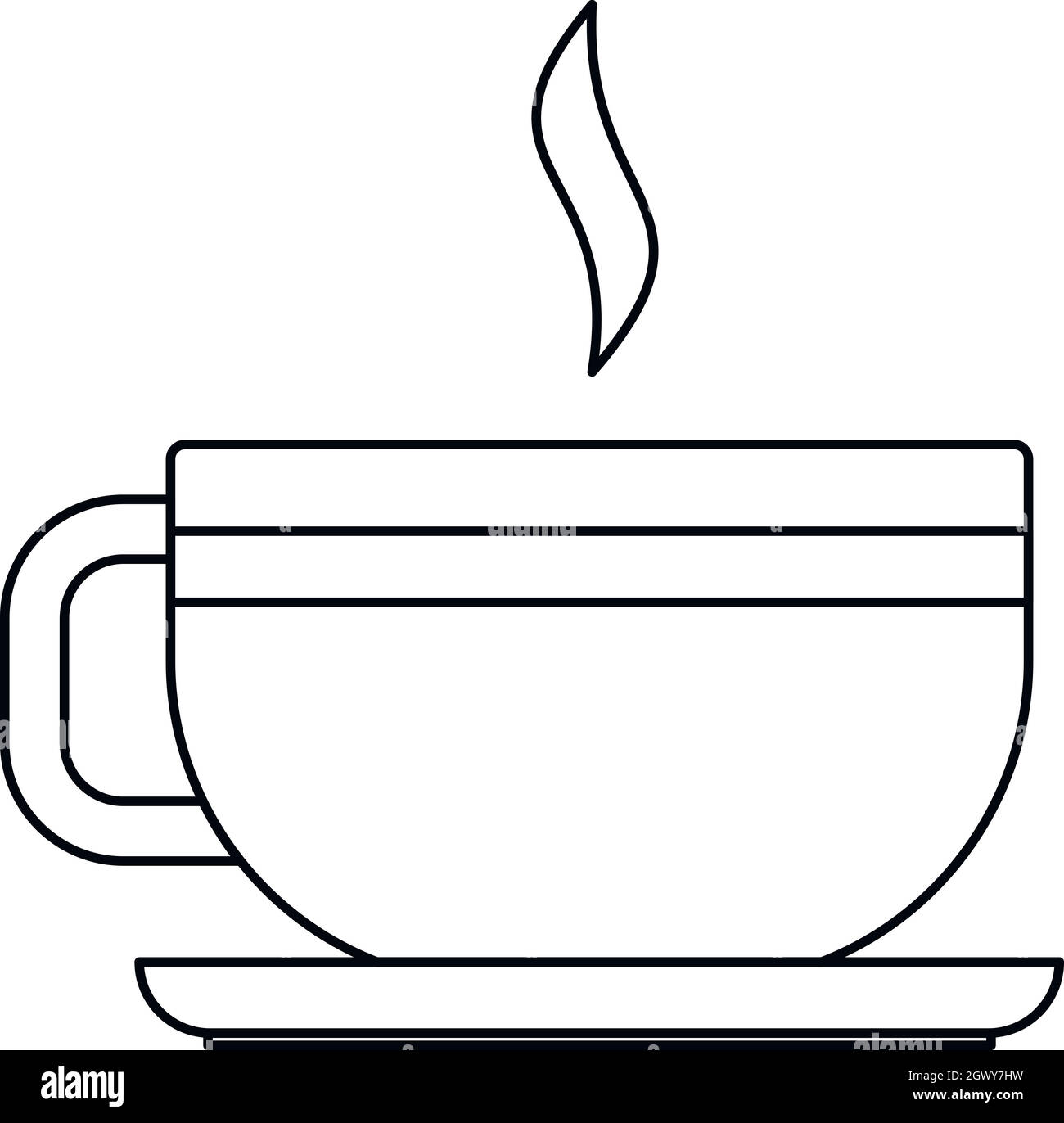 Tea cup icon, outline style Stock Vector Image & Art - Alamy