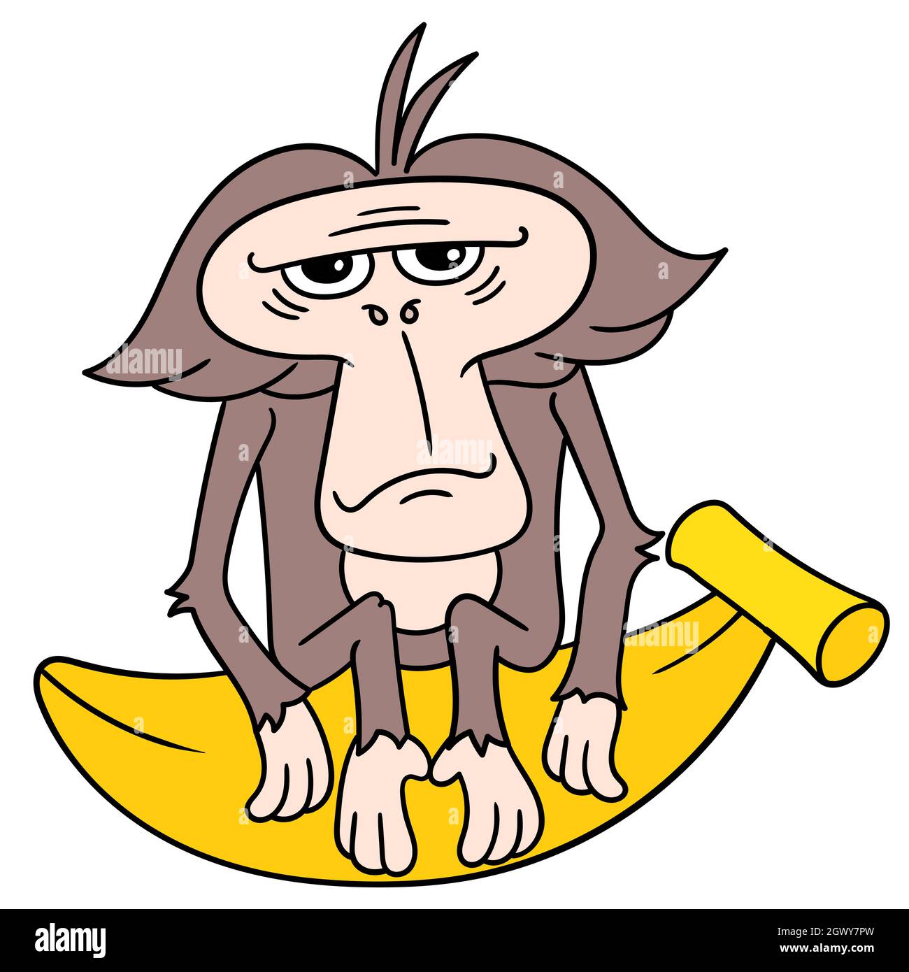 Sit monkey cartoon Stock Vector Images - Alamy