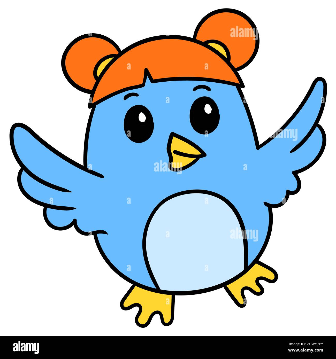 cute little bird with flying bangs Stock Vector Image & Art - Alamy