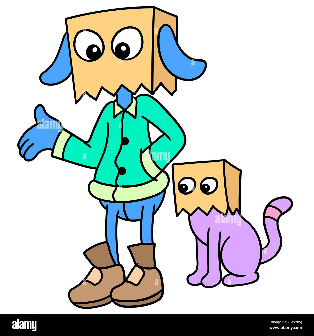 Cardboard mascot hi-res stock photography and images - Alamy