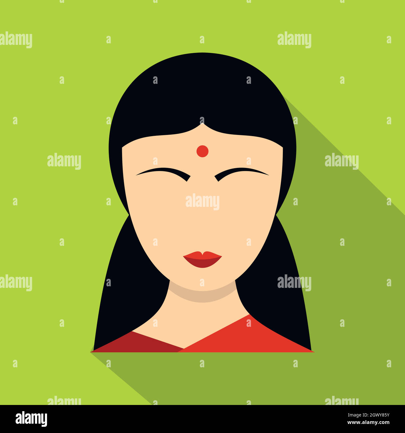 Indian girl icon, flat style Stock Vector Image & Art - Alamy
